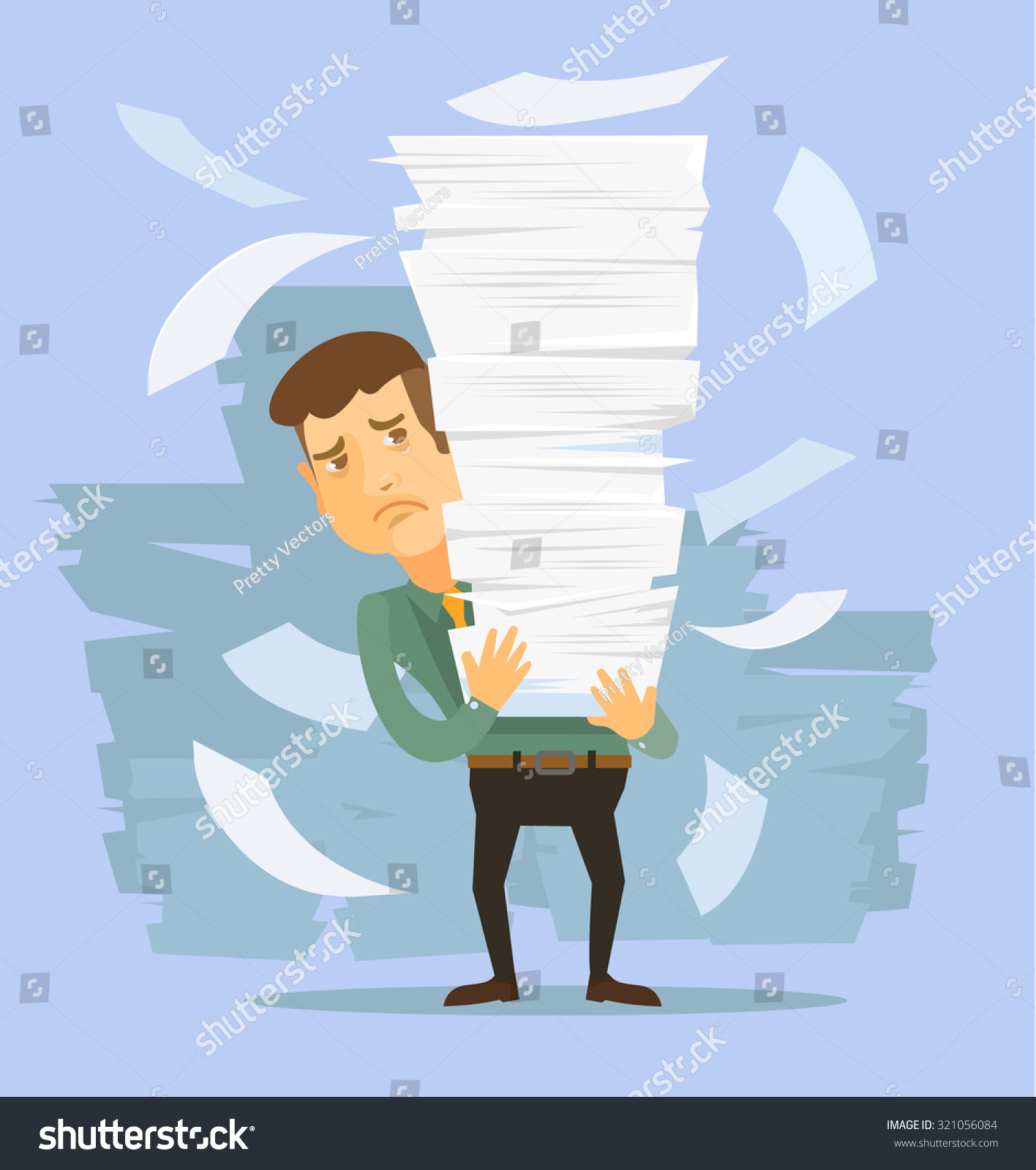 Many Works Vector Flat Illustration Stock Vector (Royalty Free) 321056084