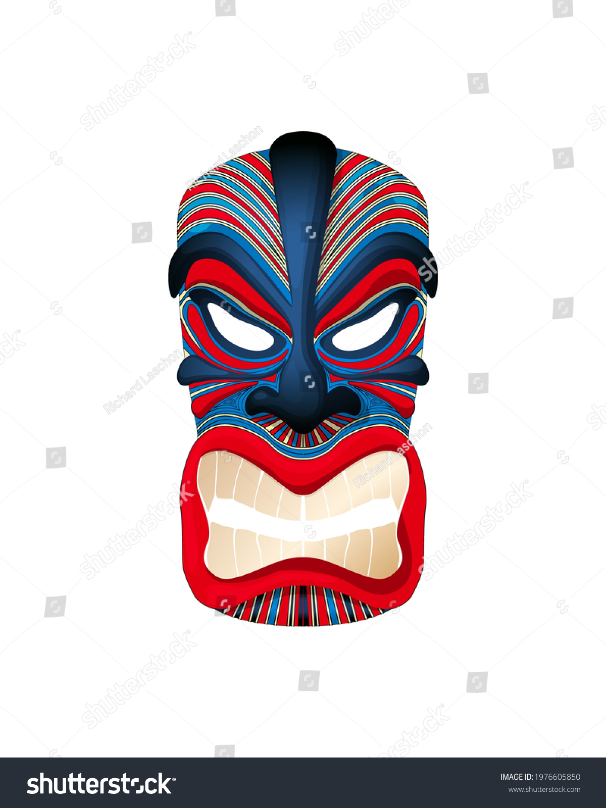 Maori Mask Isolated Vector Object Over Stock Vector (Royalty Free ...