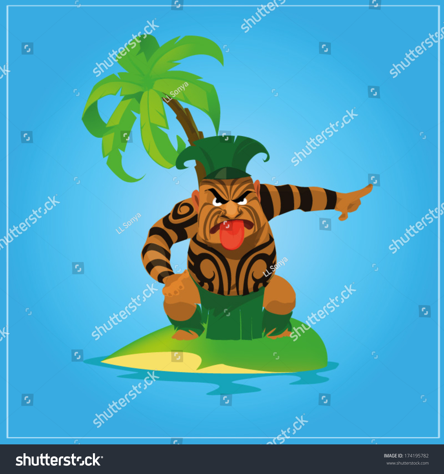 Maori Points Finger Stock Vector (Royalty Free) 174195782