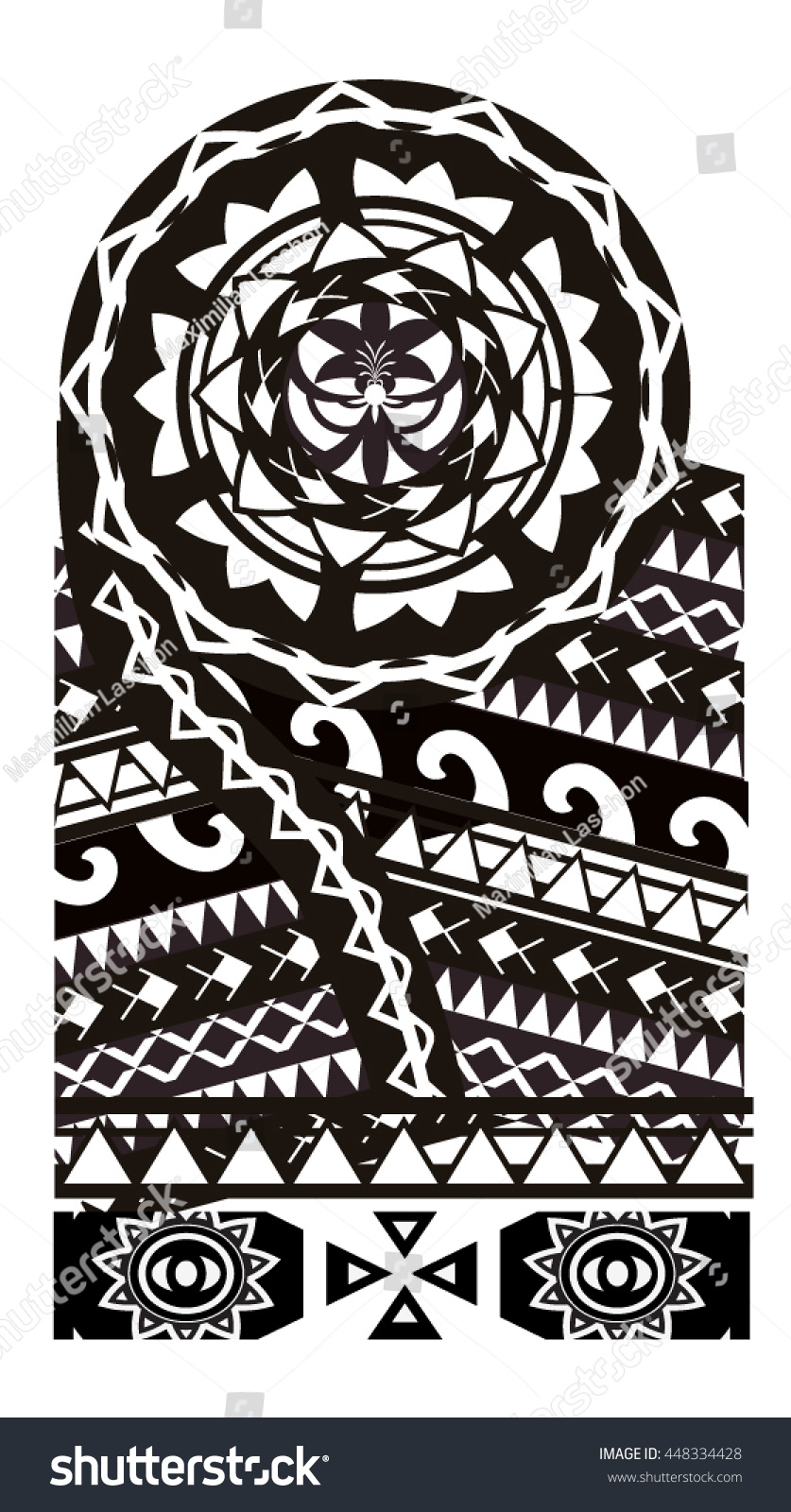 Maori Polynesian Bracelets Tattoo Stencil Pattern Stock Vector (Royalty ...