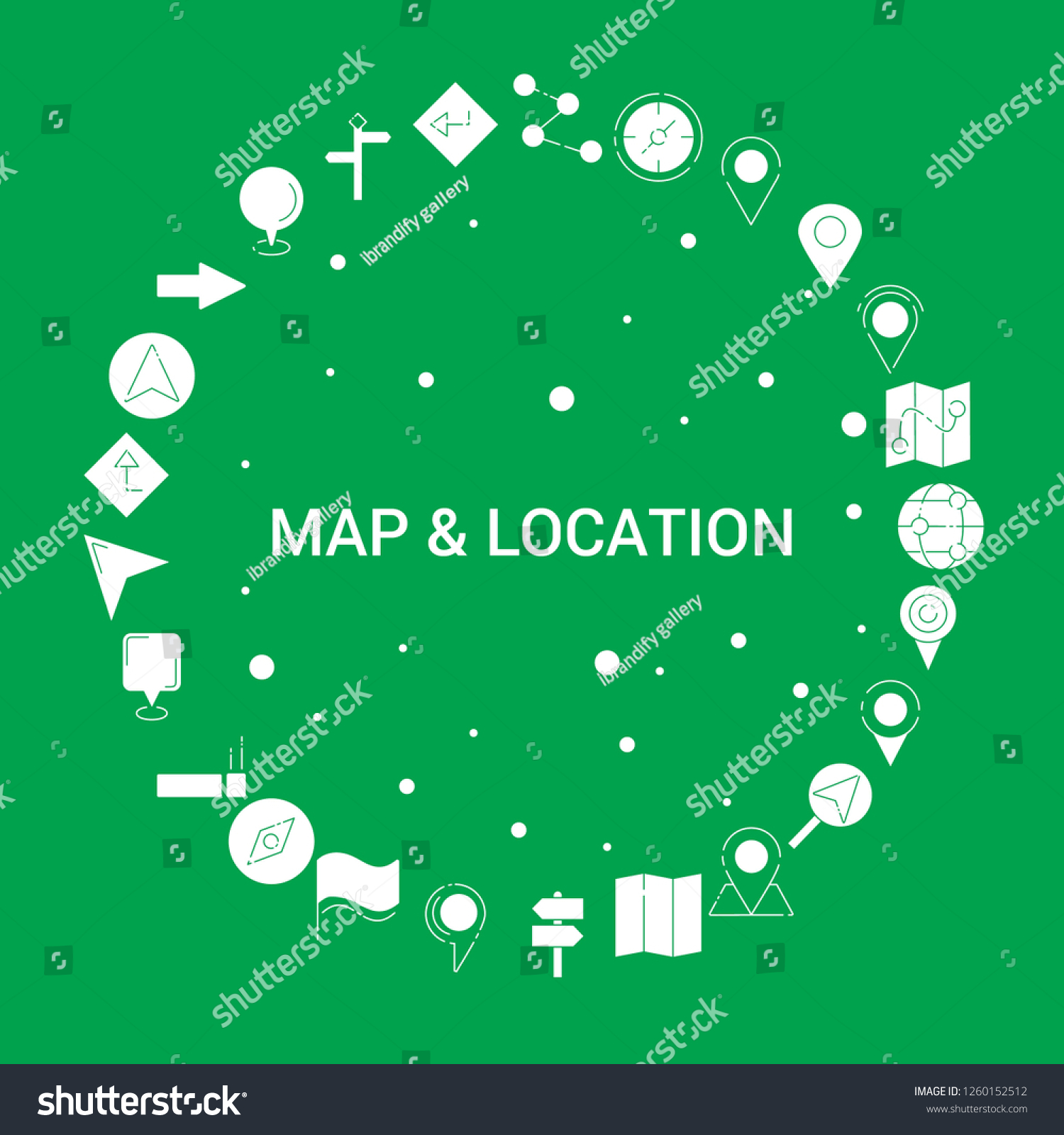 Map Location Icon Set Infographic Vector: vector de stock (libre de ...