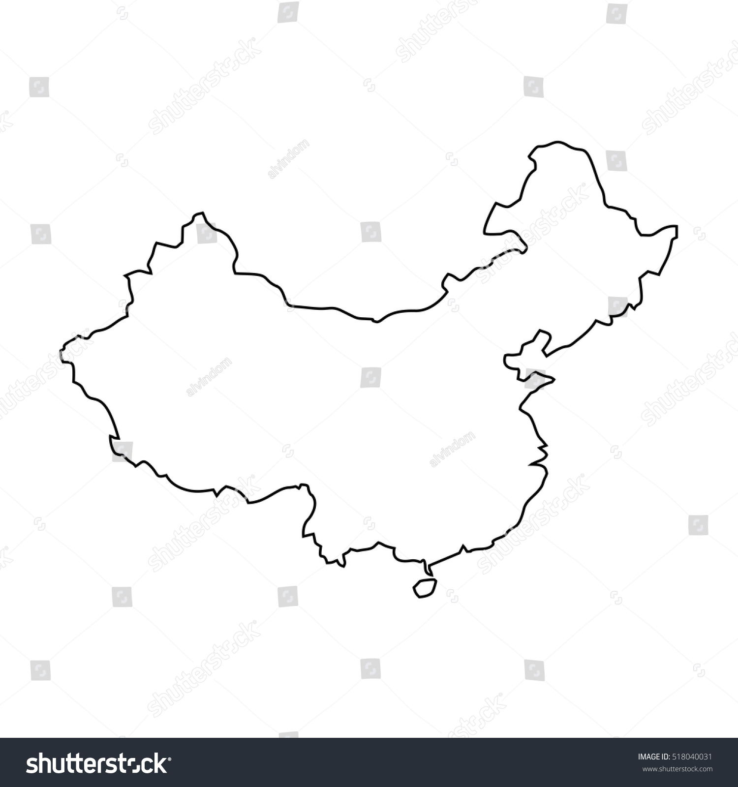 58,585 Outline of china 图片、库存照片和矢量图 | Shutterstock