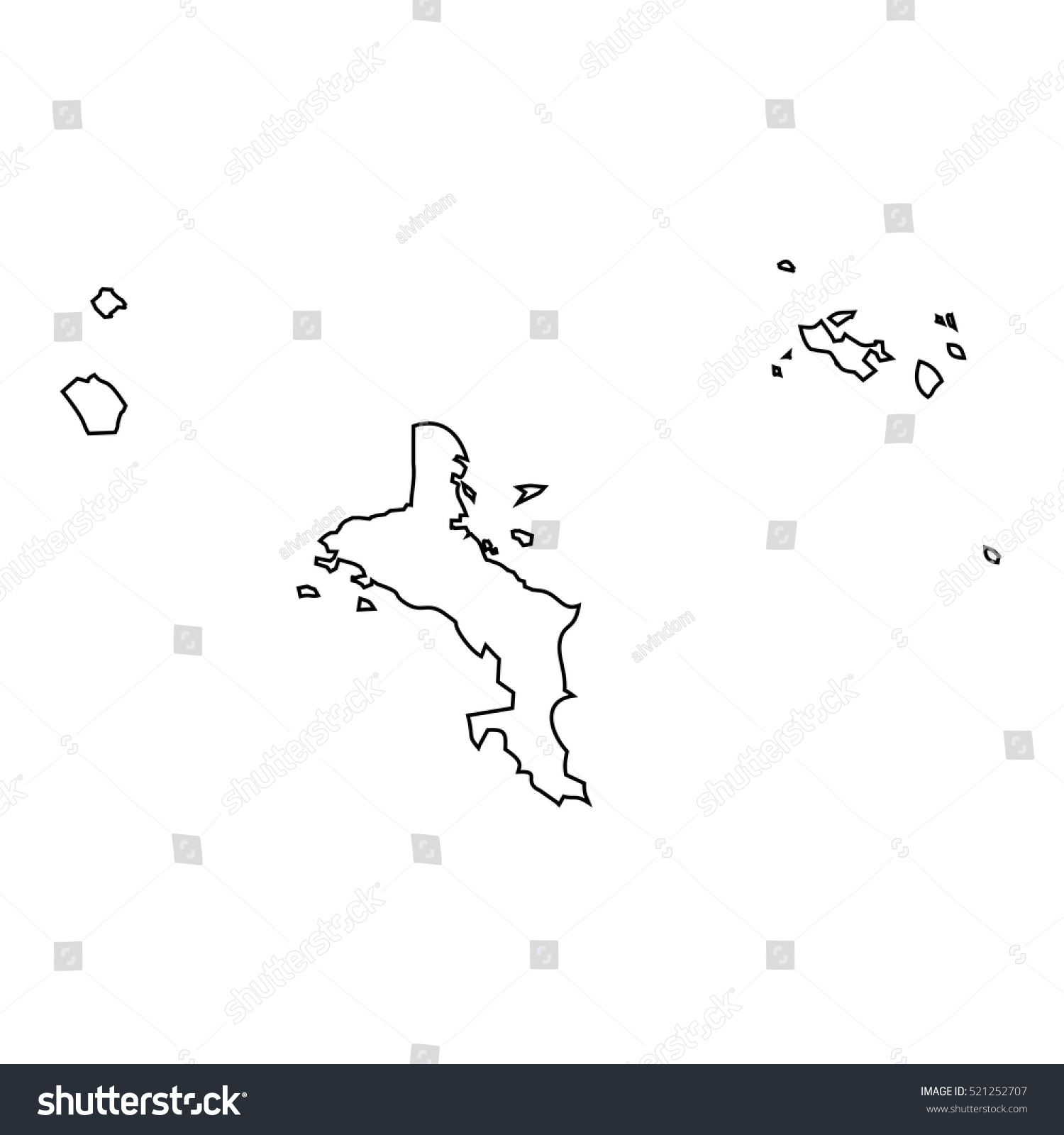 Map Black Outline Seychelles Stock Vector (Royalty Free) 521252707