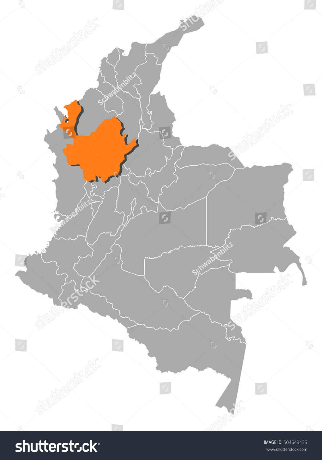Map Colombia Antioquia Stock Vector (Royalty Free) 504649435