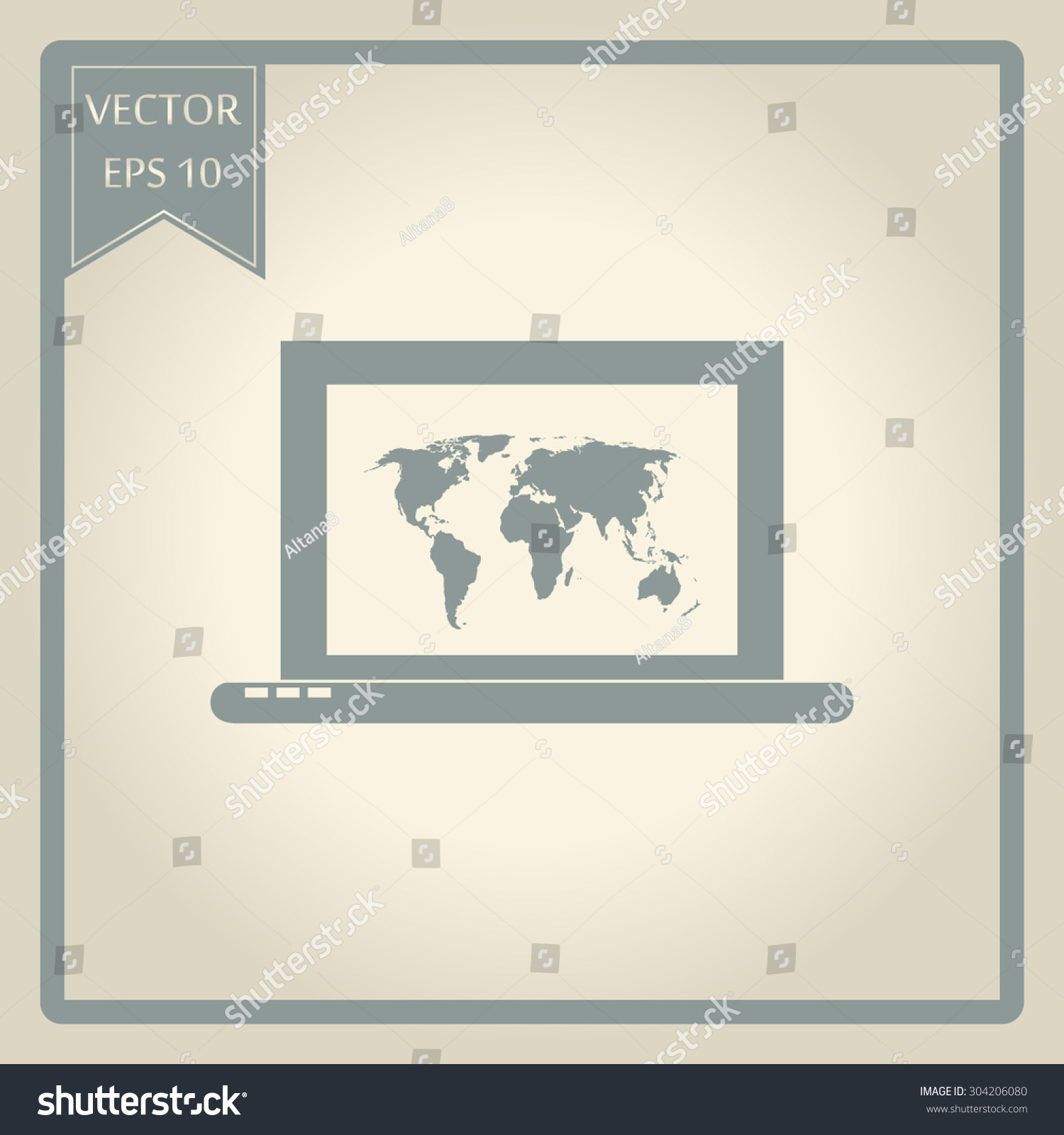 Map Concept Laptop Stock Vector (Royalty Free) 304206080 | Shutterstock