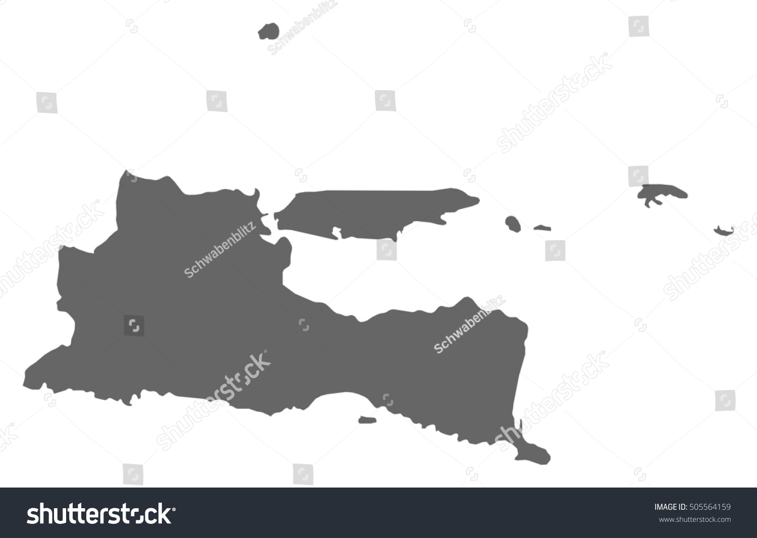 Map East Java Indonesia Stock Vector Royalty Free 505564159