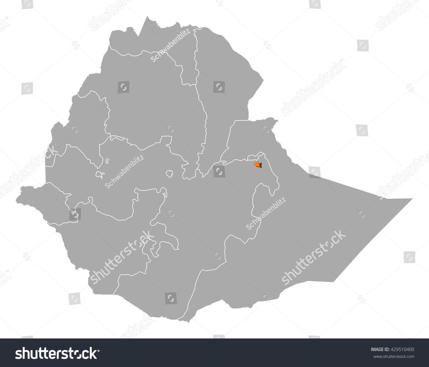 Map Ethiopia Harari Stock Vector (Royalty Free) 429510400