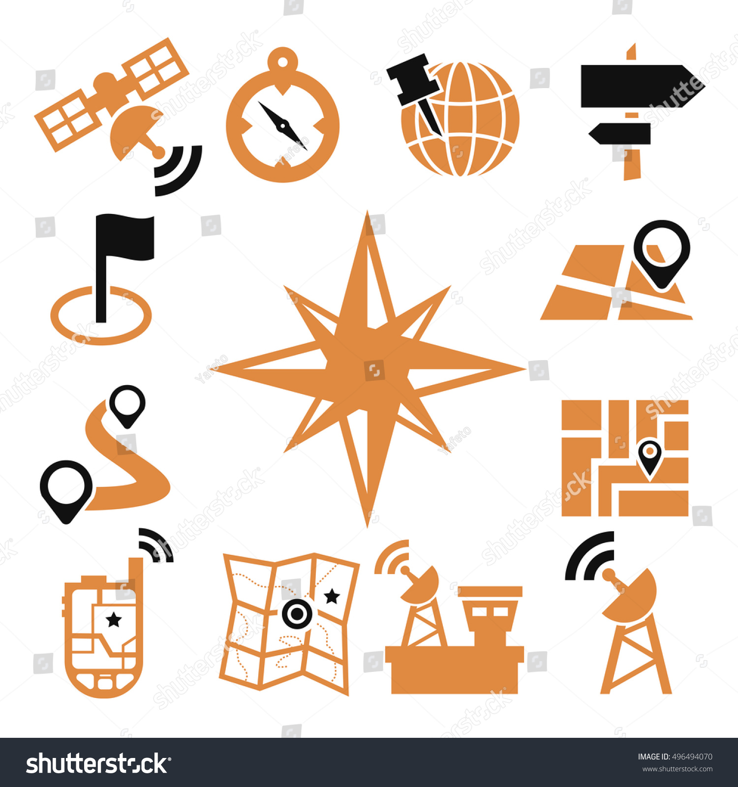 Map Gps Icon Set Stock Vector (Royalty Free) 496494070 | Shutterstock