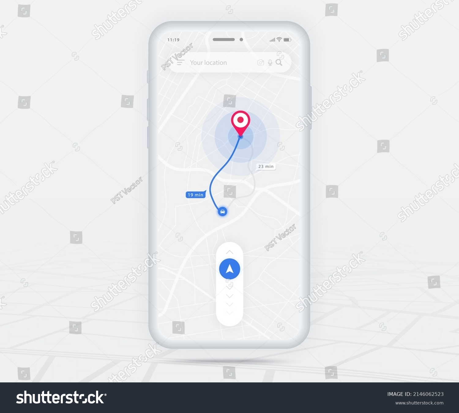Map Gps Navigation App Ux Ui Stock Vector (Royalty Free) 2146062523 ...