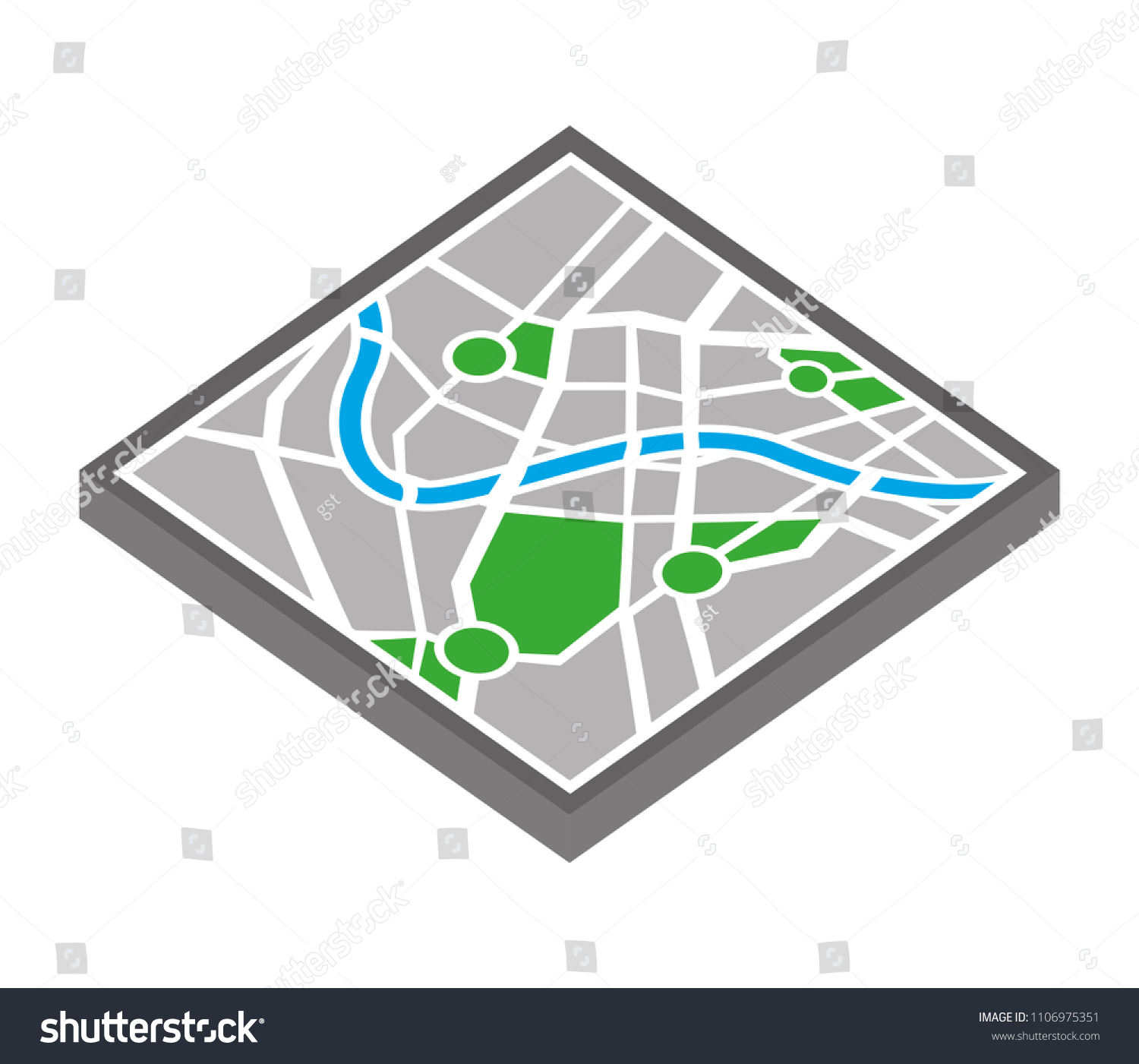 Map Guide Isometric Icon Stock Vector (Royalty Free) 1106975351