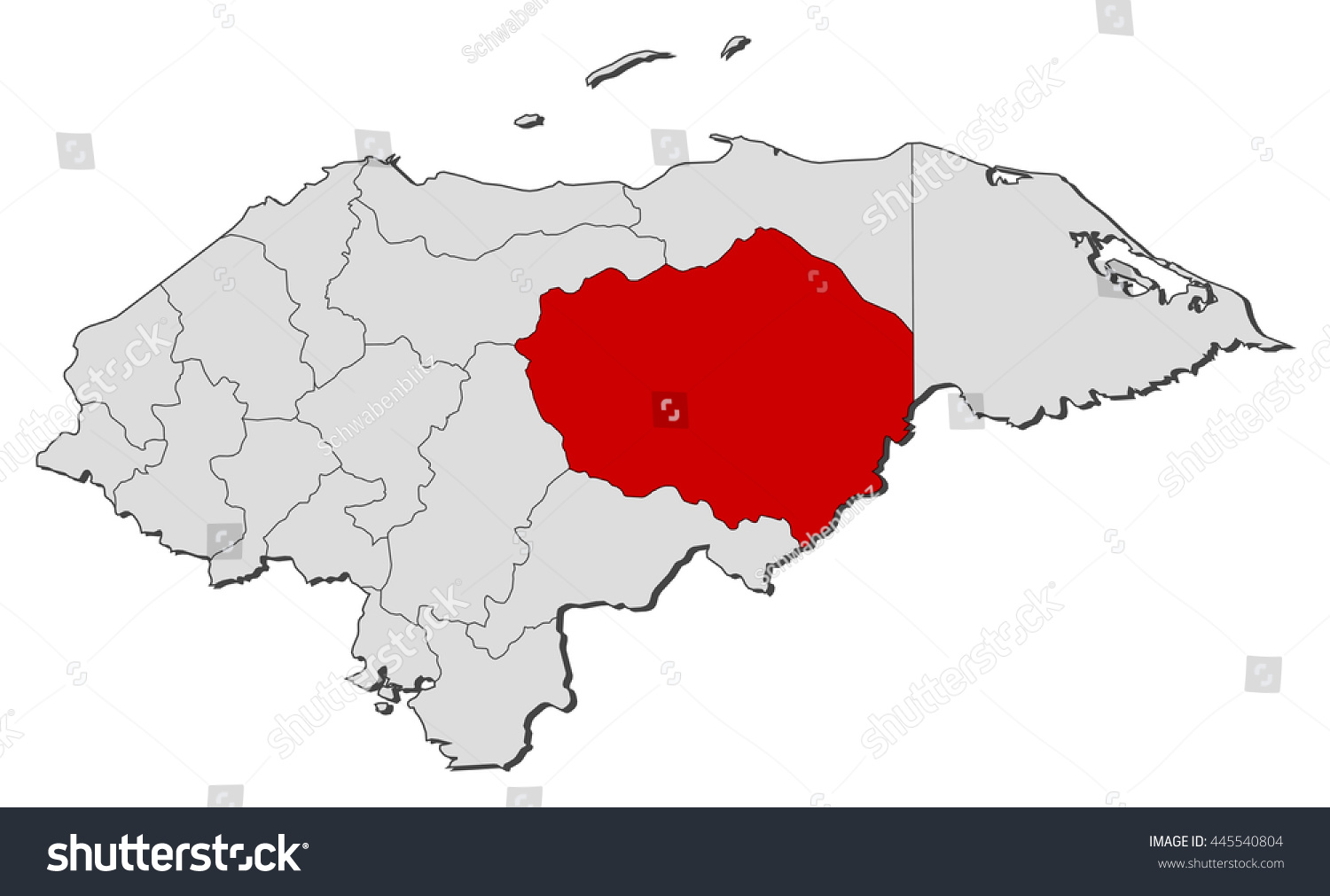 Map Honduras Olancho Stock Vector (Royalty Free) 445540804 | Shutterstock