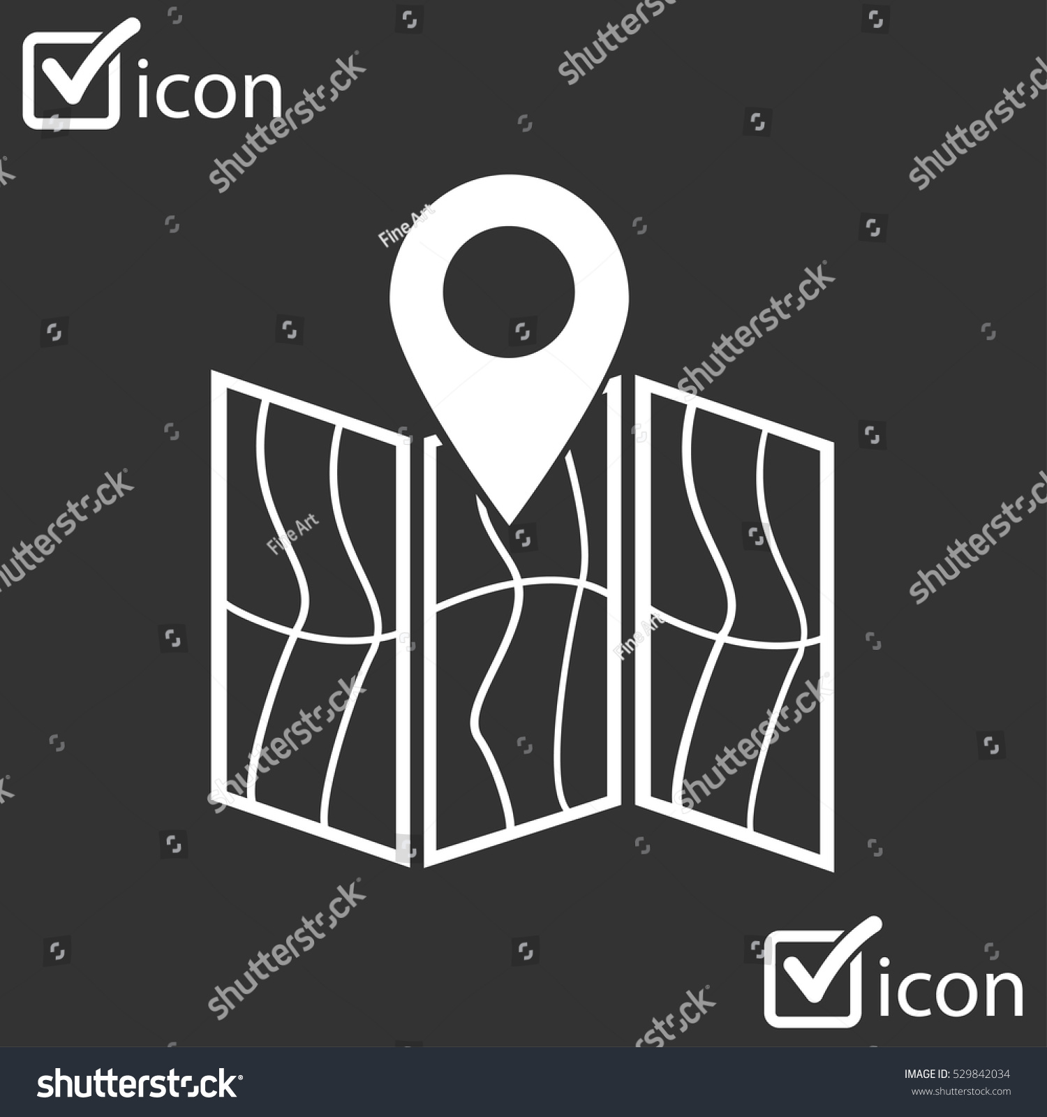 Map Icon Location Simbol Stock Vector (Royalty Free) 529842034 ...