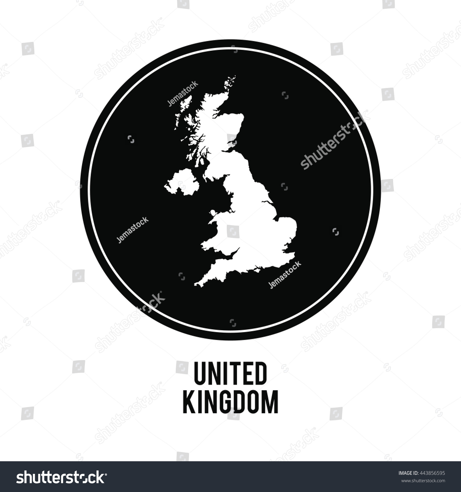Map Icon United Kingdom Design Vector Stock Vector (Royalty Free) 443856595