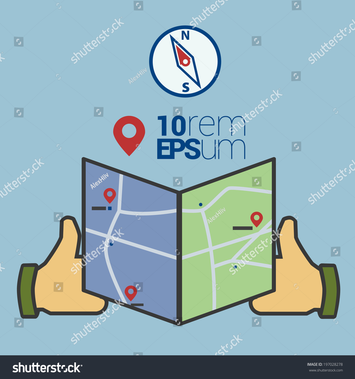 Map Hands Vector Illustration Stock Vector (Royalty Free) 197028278