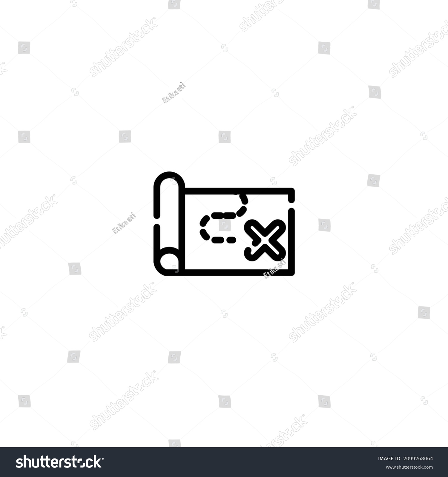 Map Incomplete Line Art Icon Template Stock Vector (Royalty Free ...