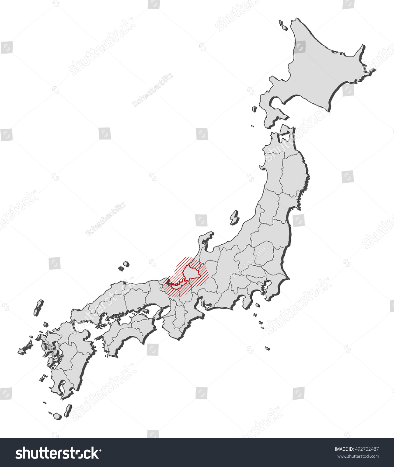 Map Japan Fukui Stock Vector (Royalty Free) 492702487