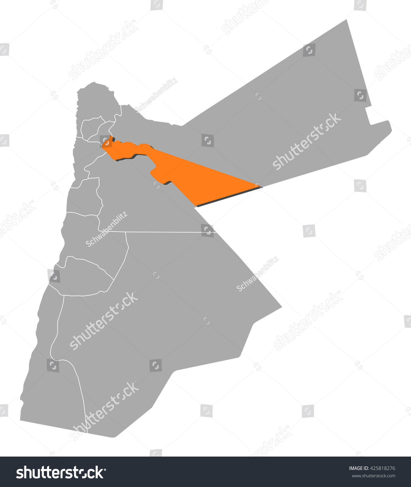 Map Jordan Zarqa Stock Vector (Royalty Free) 425818276 | Shutterstock