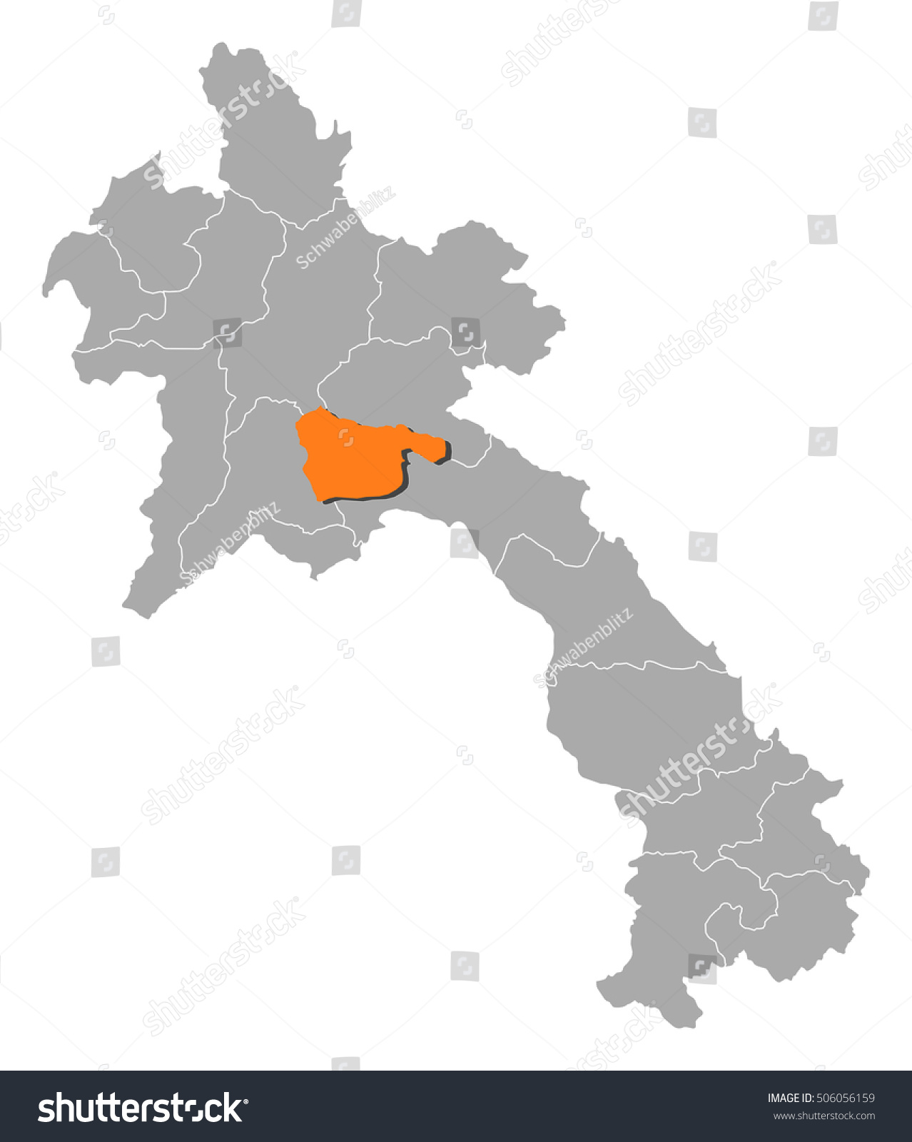 Map Laos Xaisomboun Stock Vector 506056159 - Shutterstock