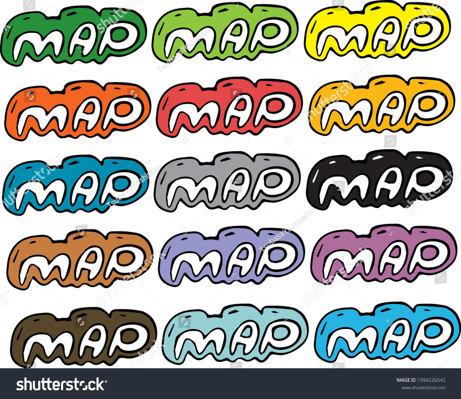 Map Logo Set Illustration Alphabet Stock Vector (Royalty Free ...