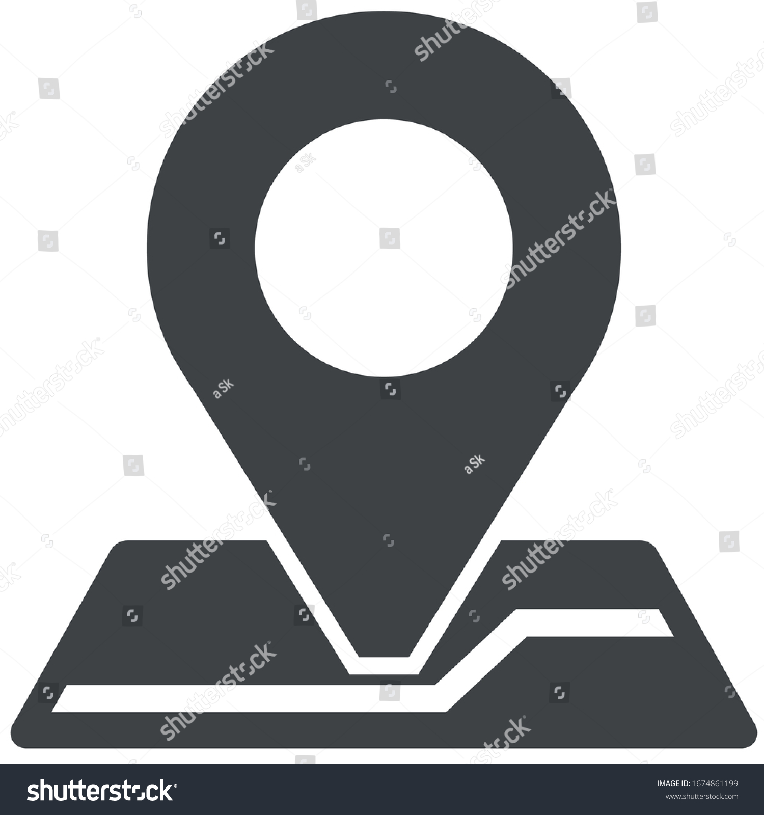 Map Marker Black On White Background Stock Vector (Royalty Free ...