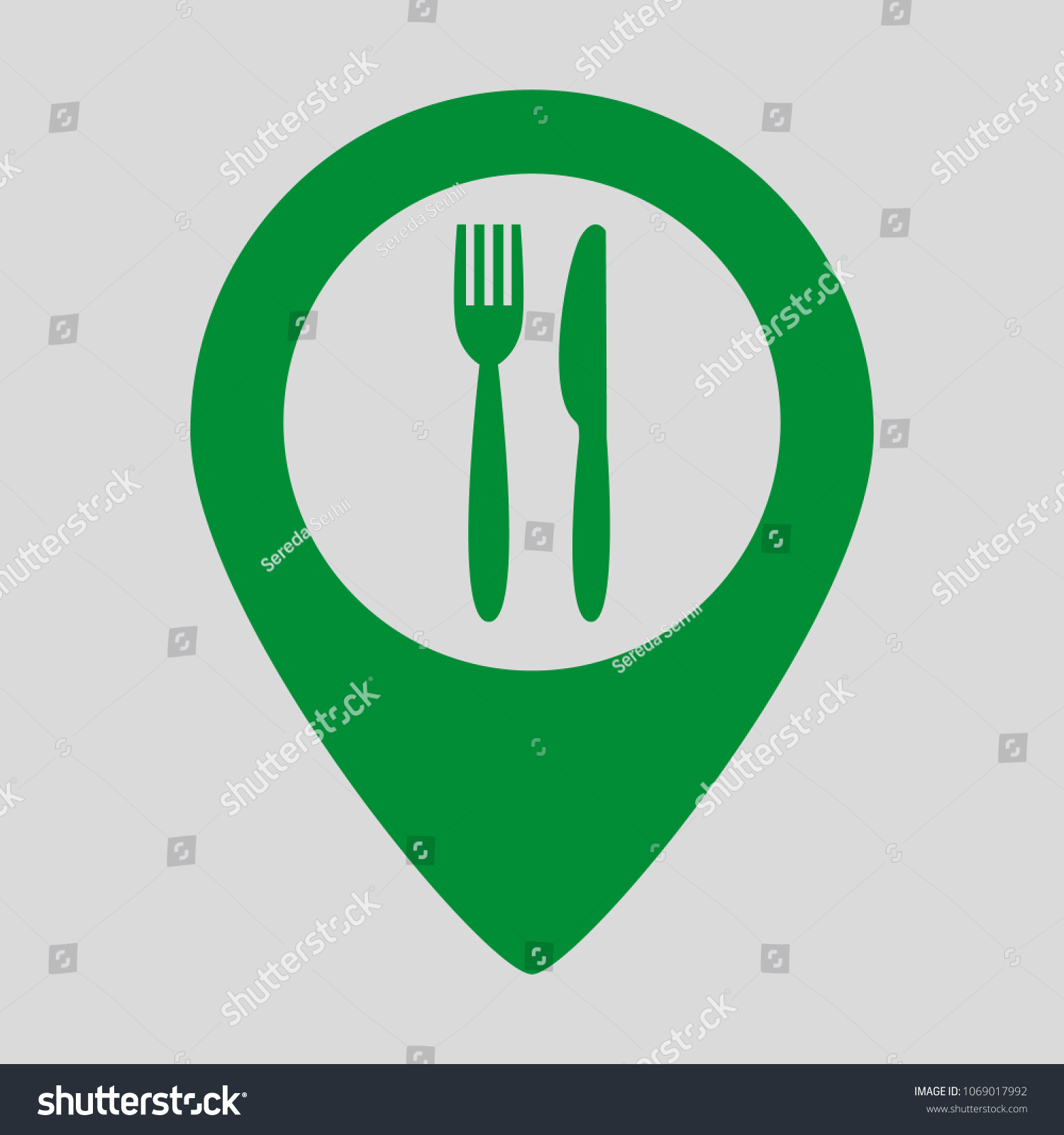 Map Marker Location Fork Knife Vector Stock Vector (Royalty Free ...