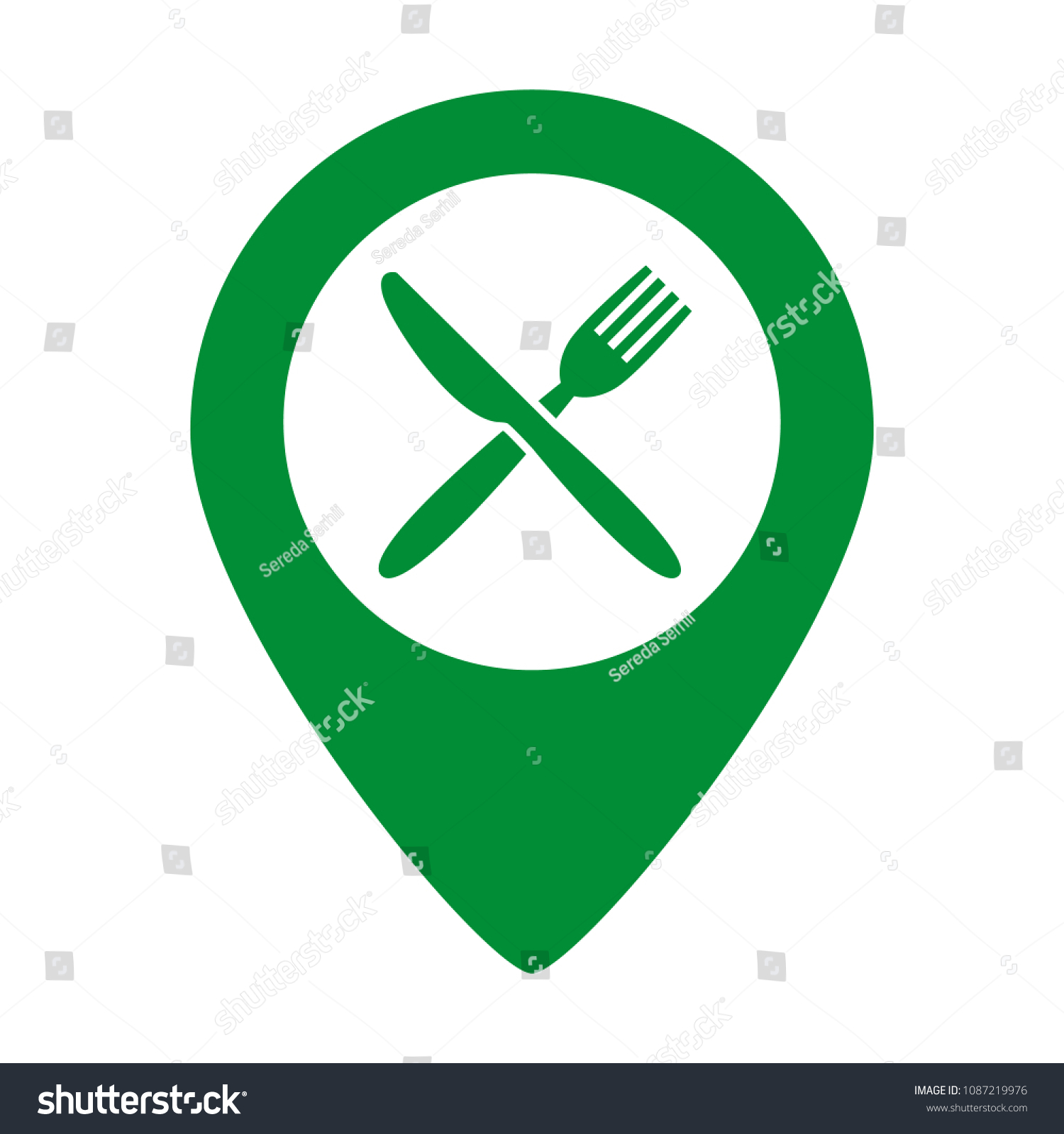 Map Marker Location Fork Knife Vector Stock Vector (Royalty Free ...