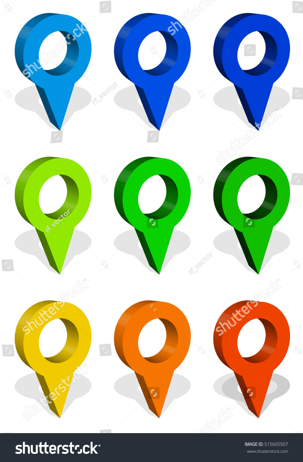 Map Marker Map Pin Icon Set Stock Vector (Royalty Free) 515605507 ...