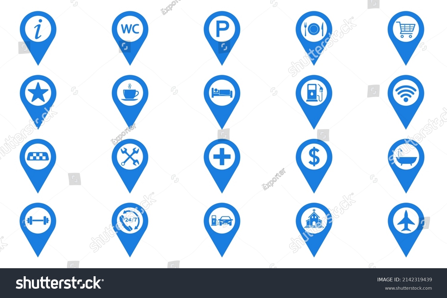Map Marker Pointer Icon Set Point Stock Vector (Royalty Free ...