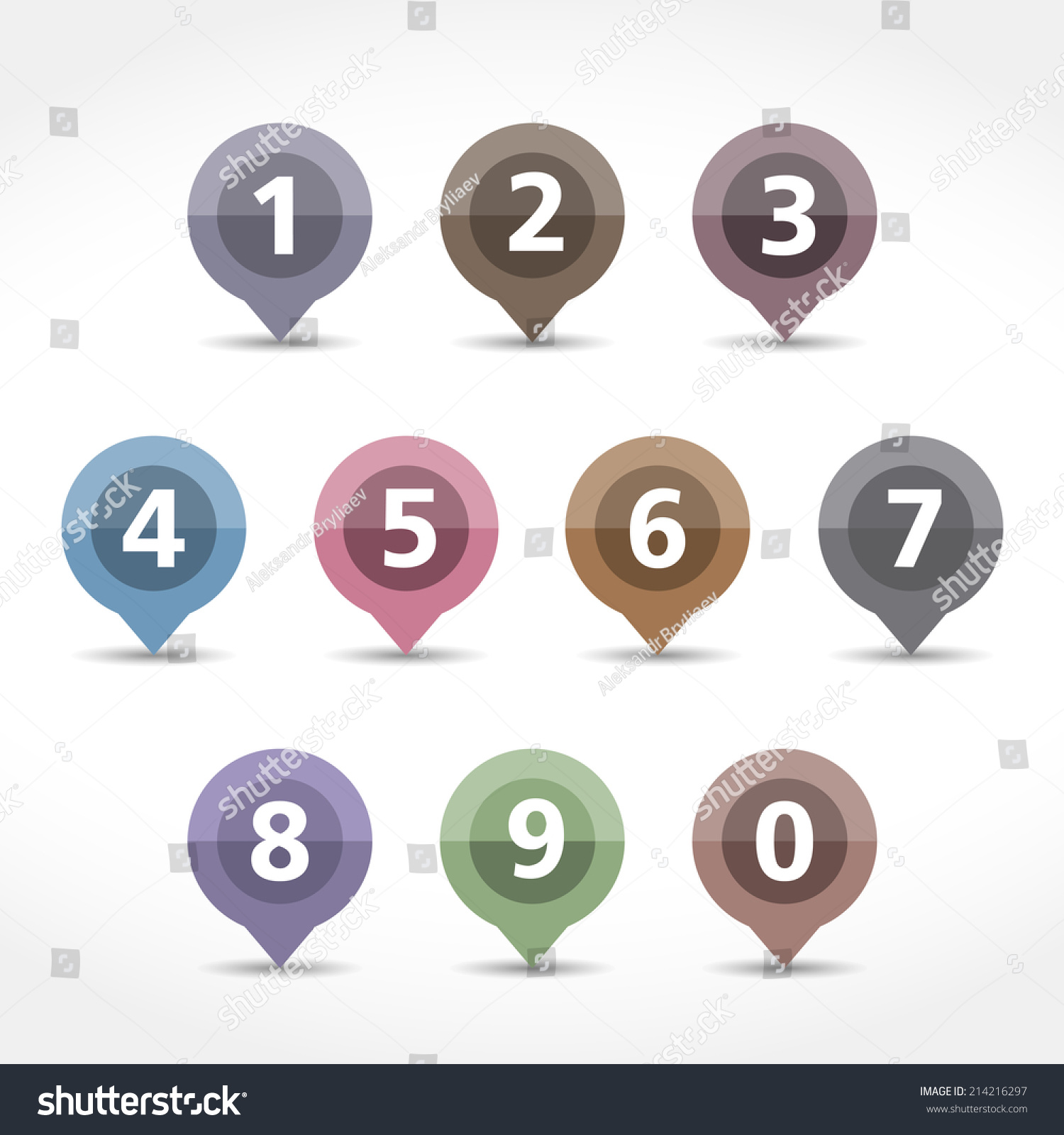 Map Markers Numbers Set Vector Eps10 Stock Vector (Royalty Free ...