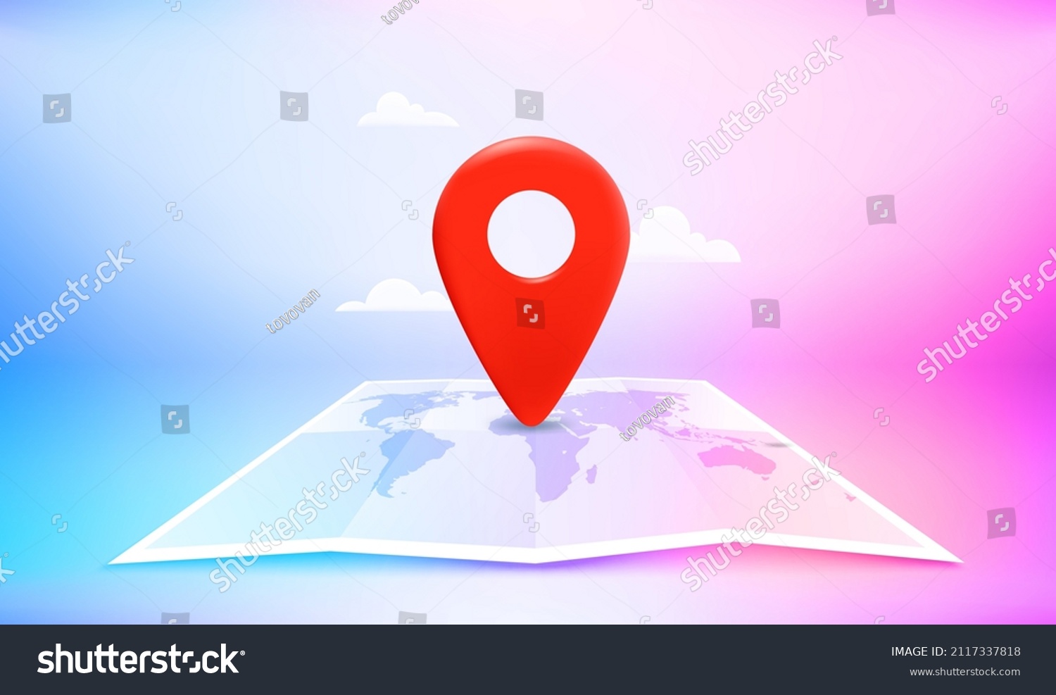 Map Navigation Pointer On Map Perspective Stock Vector (Royalty Free ...