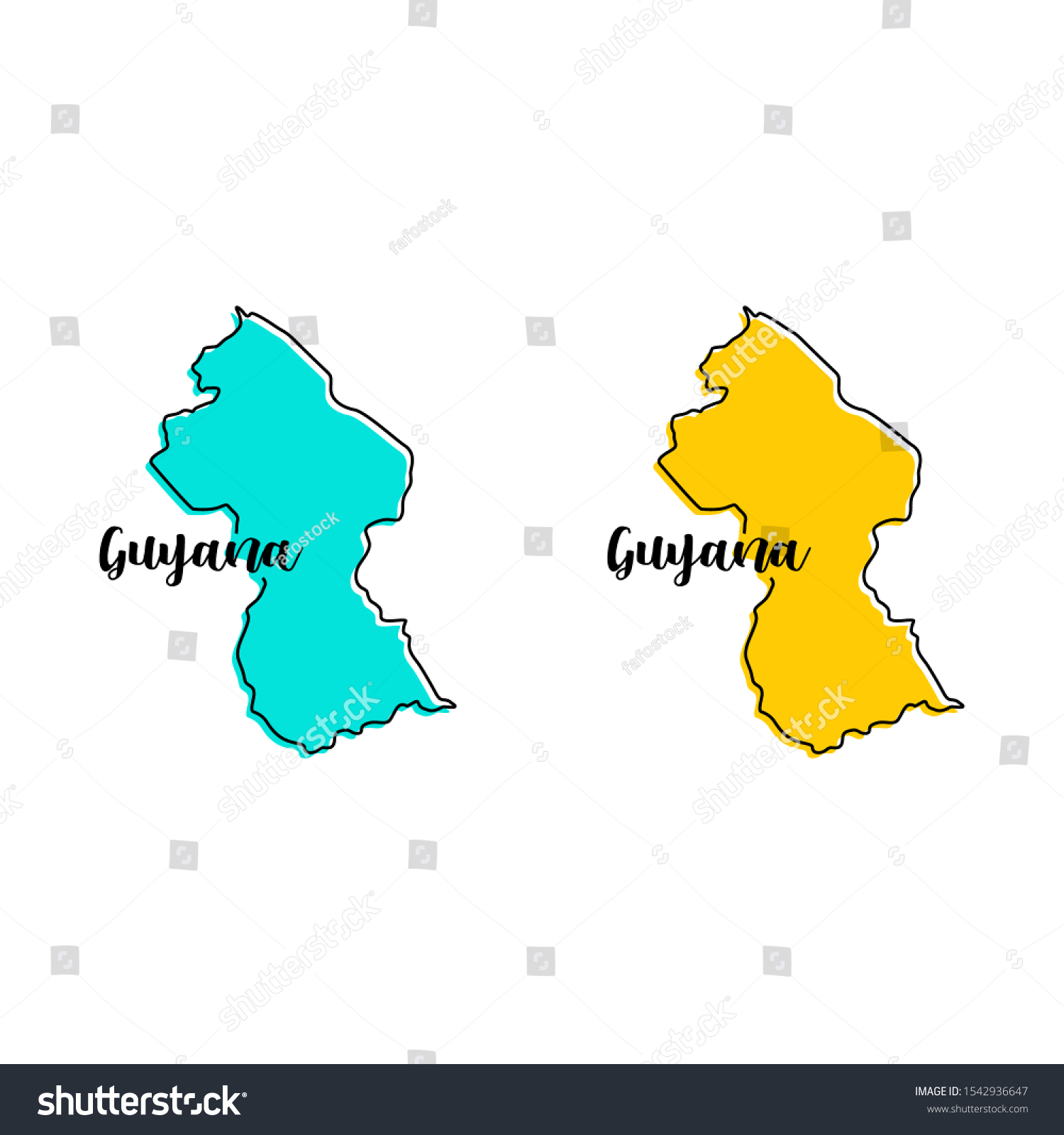 Map Guyana Vector Design Template Stock Vector (Royalty Free) 1542936647