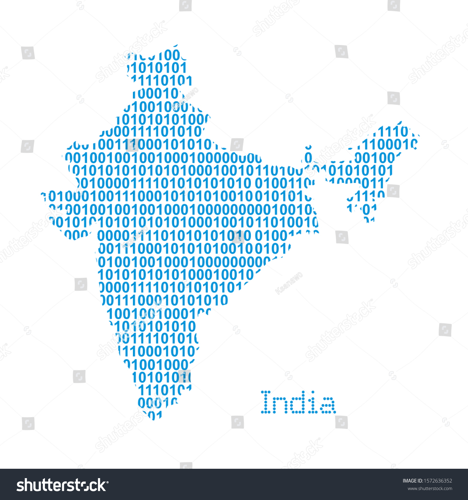 Map India Binary Code Vector Illustration: เวกเตอร์สต็อก (ปลอดค่า ...