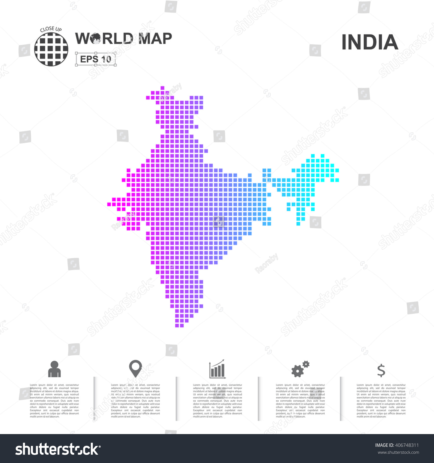 Map India Pixel Vector: เวกเตอร์สต็อก (ปลอดค่าลิขสิทธิ์) 406748311 ...