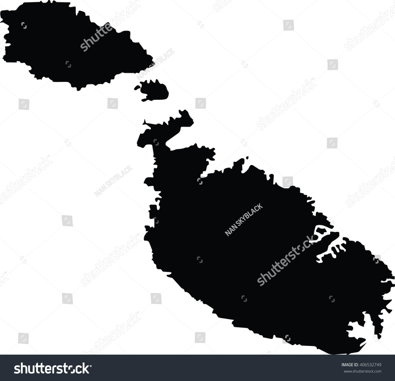 Map Malta Stock Vector Royalty Free 406532749 Shutterstock