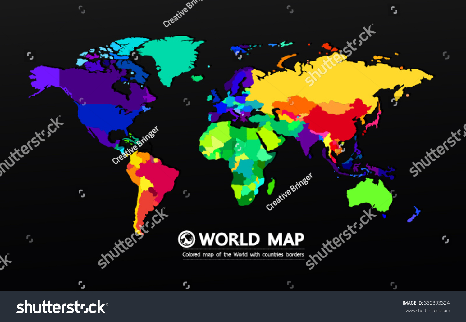 mapa del vector mundial: vector de stock (libre de regalías) 332393324