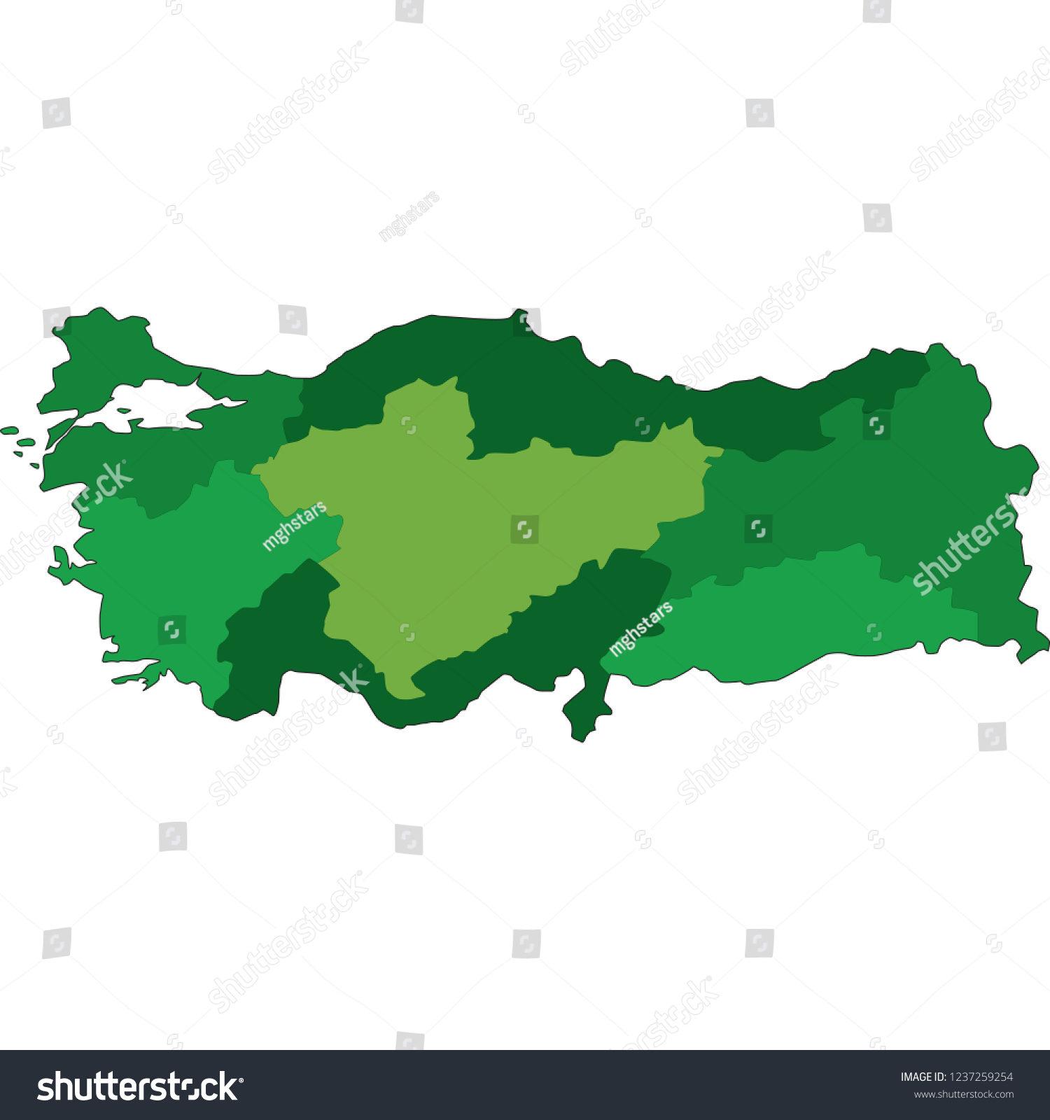 Map Turkey Stock Vector (Royalty Free) 1237259254 | Shutterstock