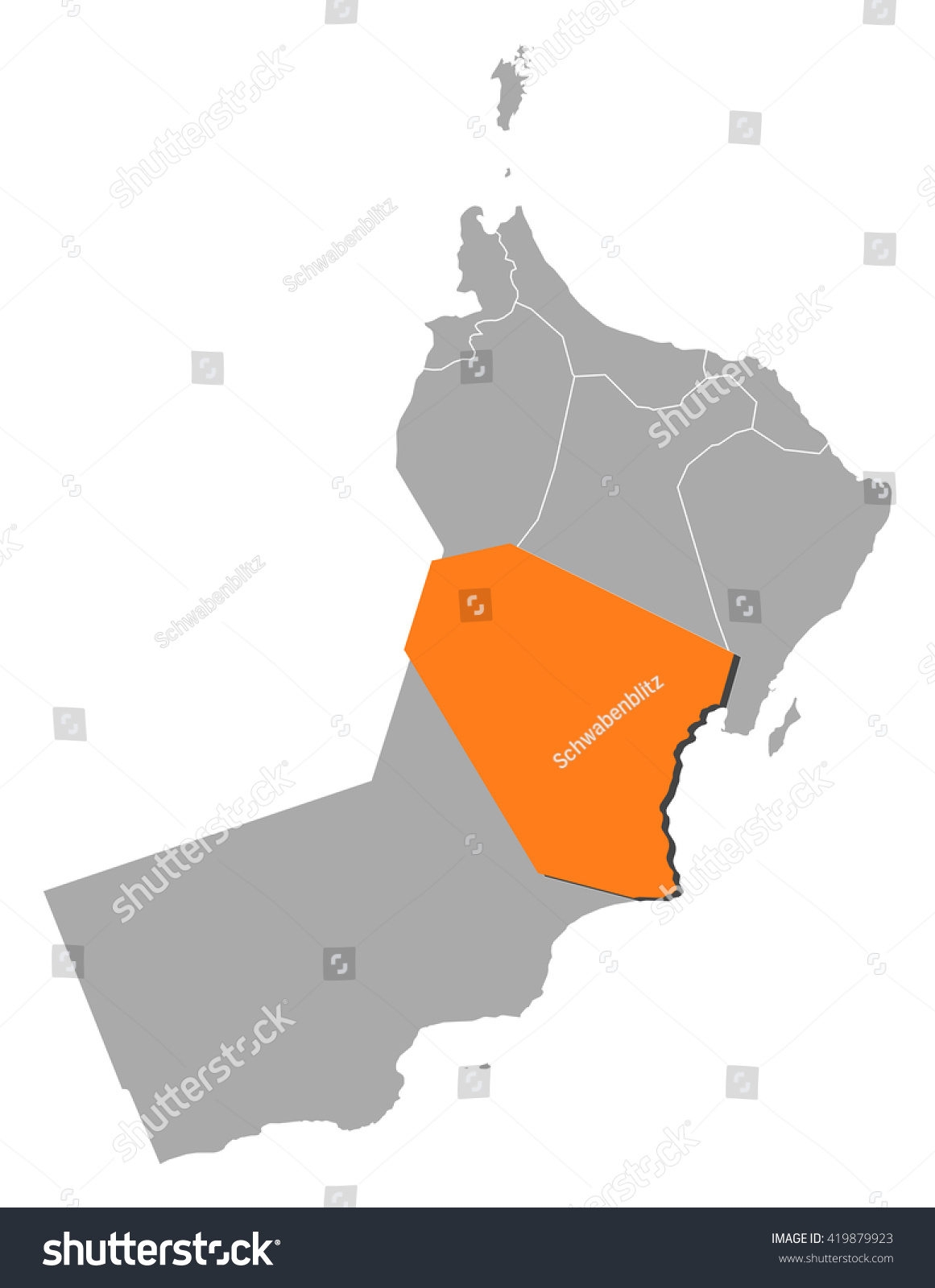 Map Oman Al Wusta Stock Vector (Royalty Free) 419879923 | Shutterstock