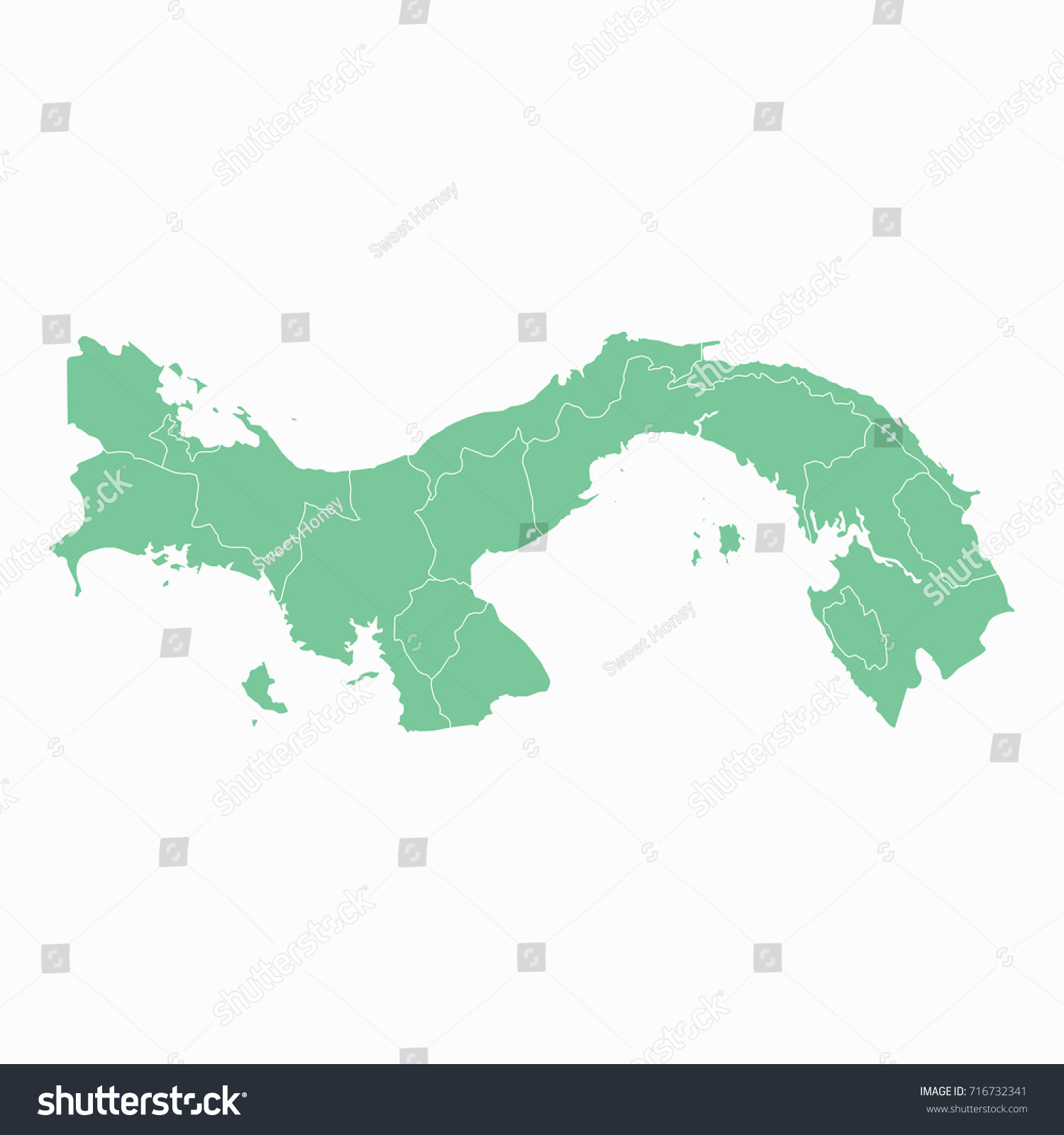 Mappanama Map Each City Border Has Stock Vector (Royalty Free ...