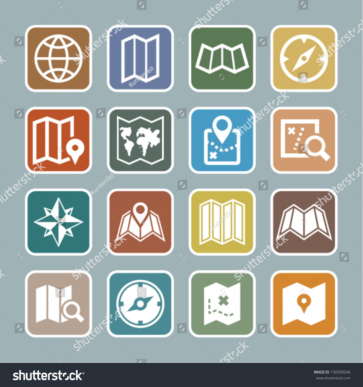 Map Pictogram Stock Vector 150590546 - Shutterstock