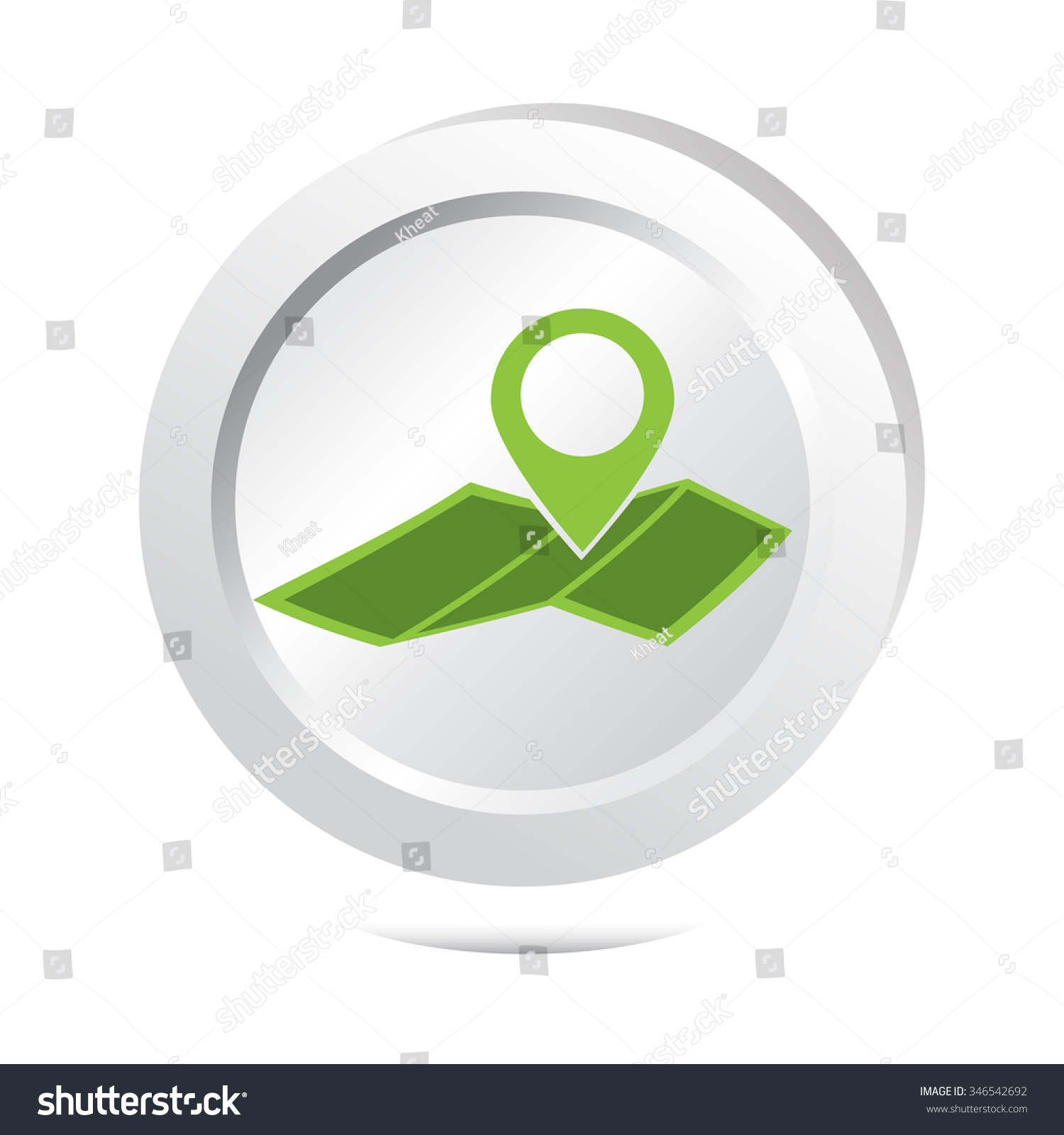 Map Pin Button Location Icon Illustration Stock Vector (Royalty Free ...
