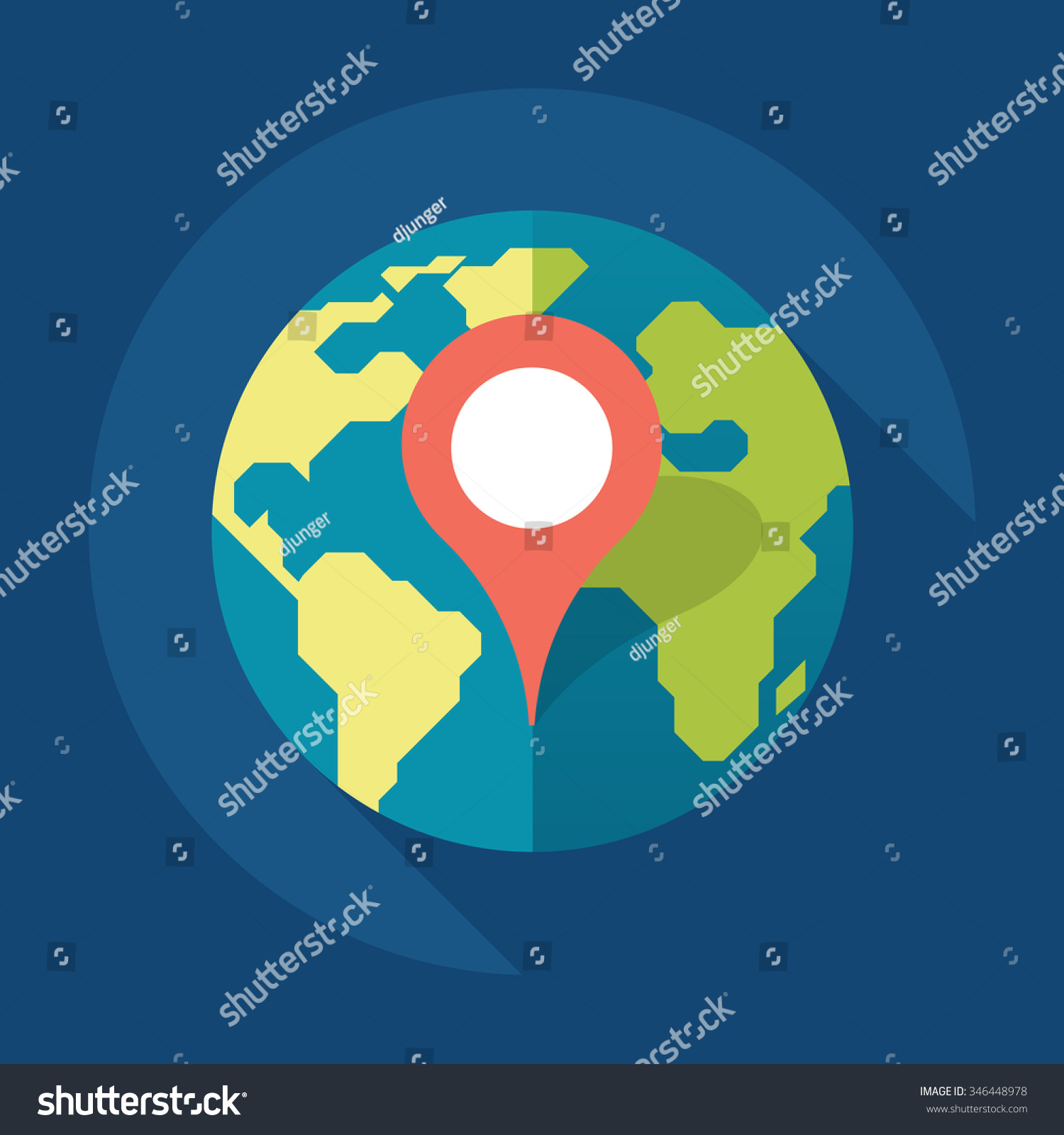 Map Pin Flat Design Style Modern Stock Vector (Royalty Free) 346448978 ...