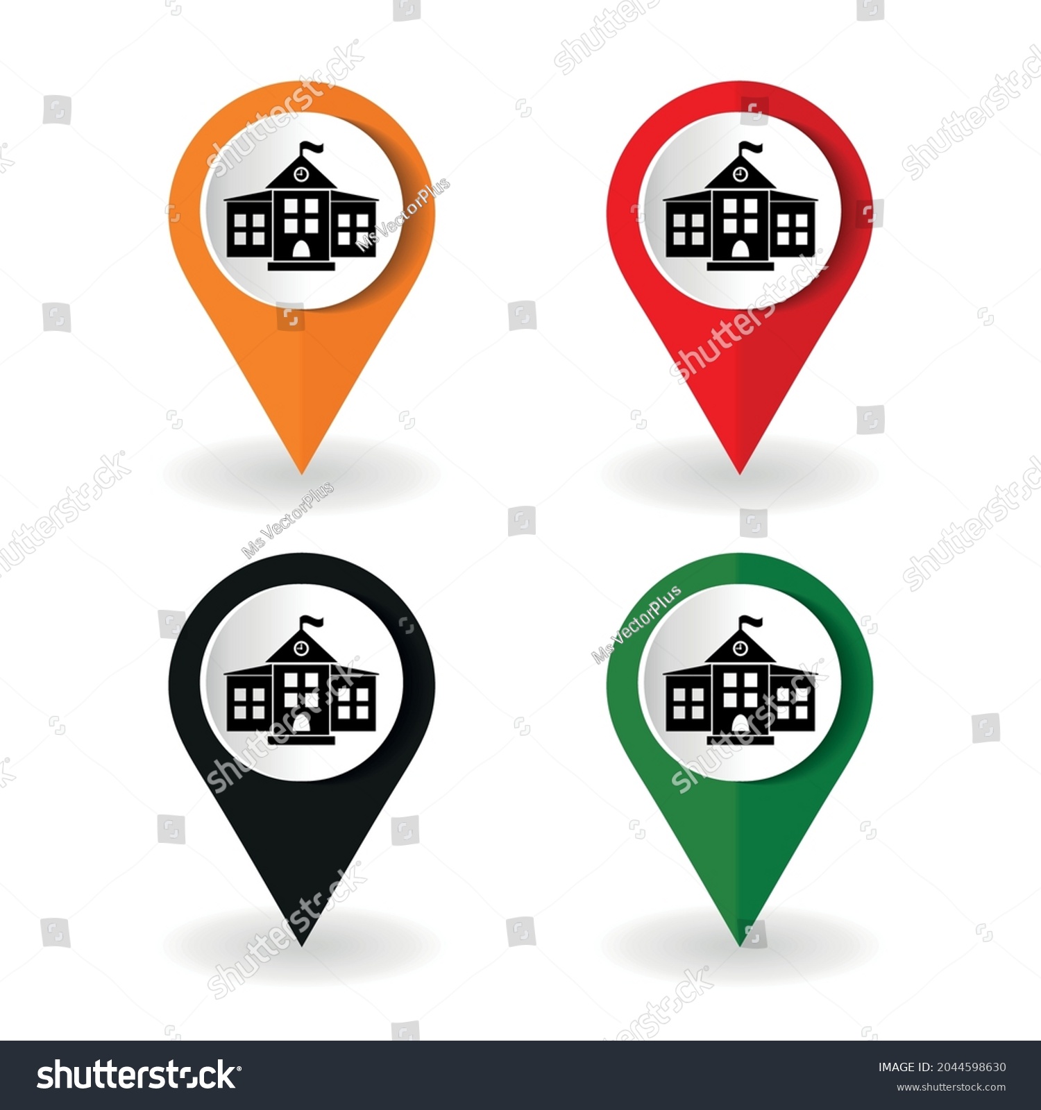 Map Pin School Location Vector Illustration Stock Vector (Royalty Free ...