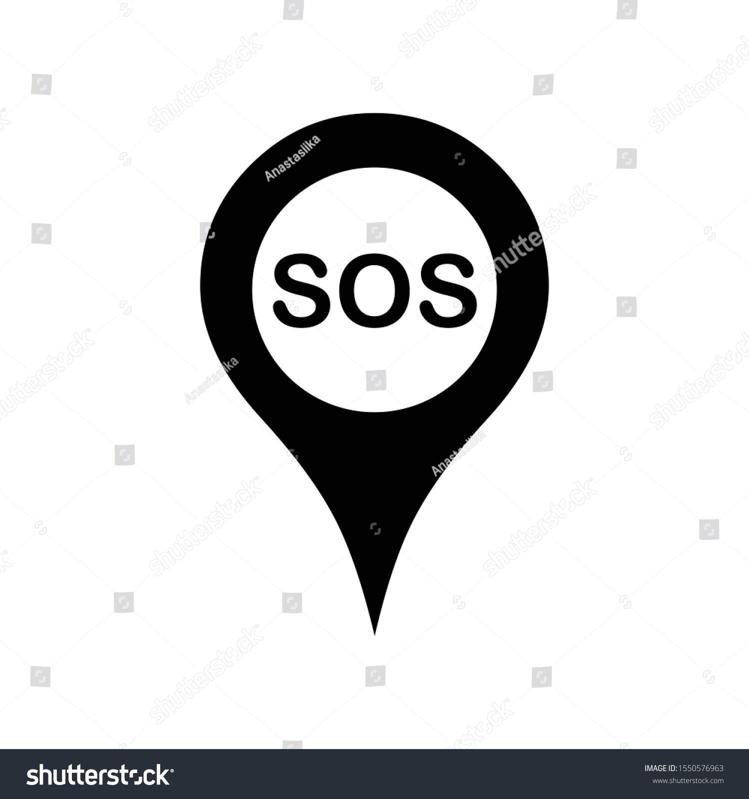 Map Pin Vector Icon Sos Sign Stock Vector (Royalty Free) 1550576963