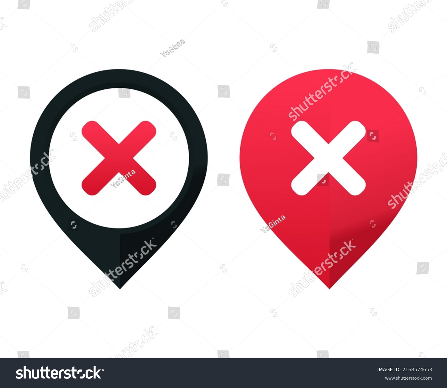 Map Pin X Icon Wrong Location Stock Vector (Royalty Free) 2168574653 ...