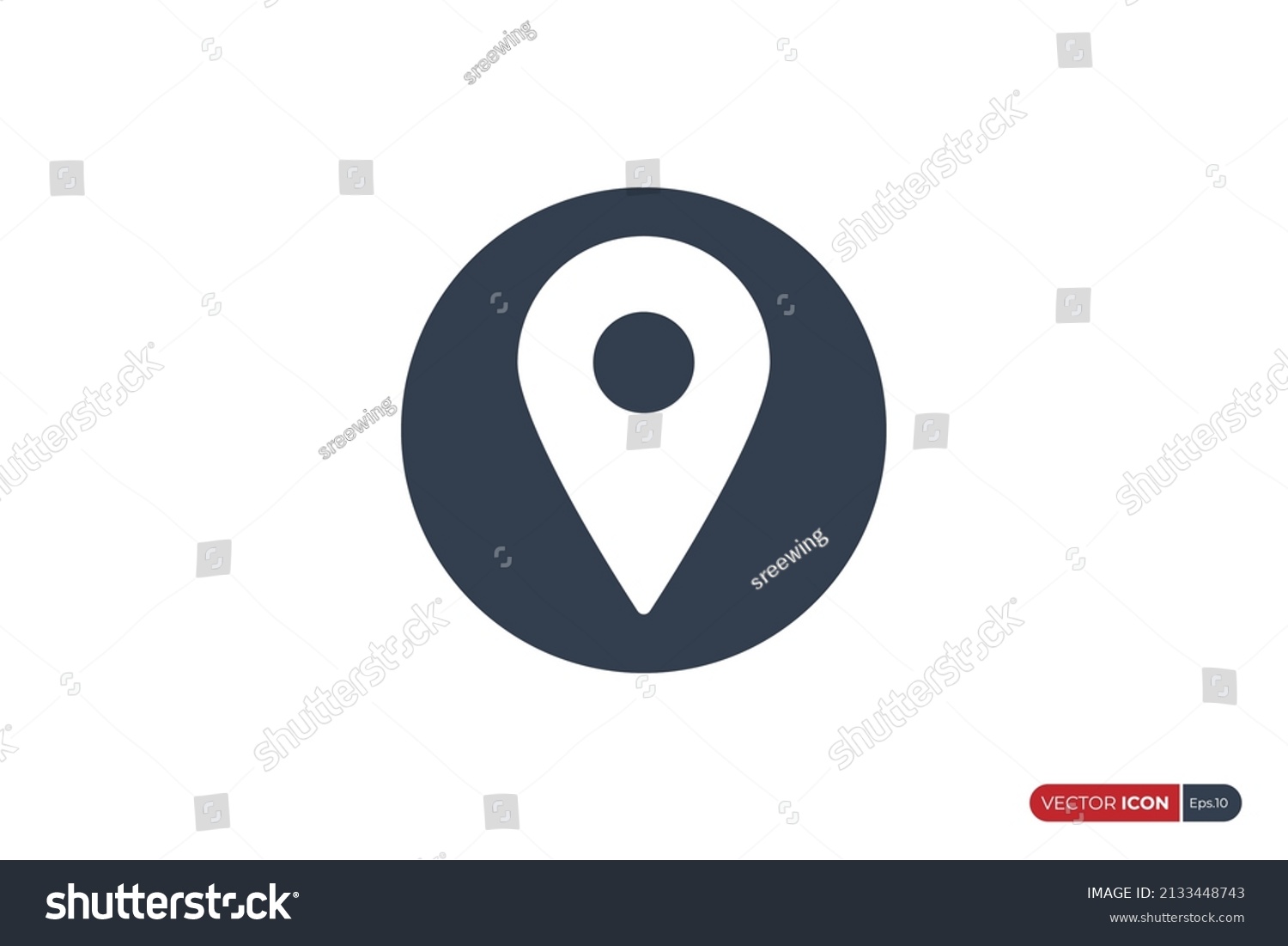 Map Point Location Icon Circle Shape Stock Vector (Royalty Free ...