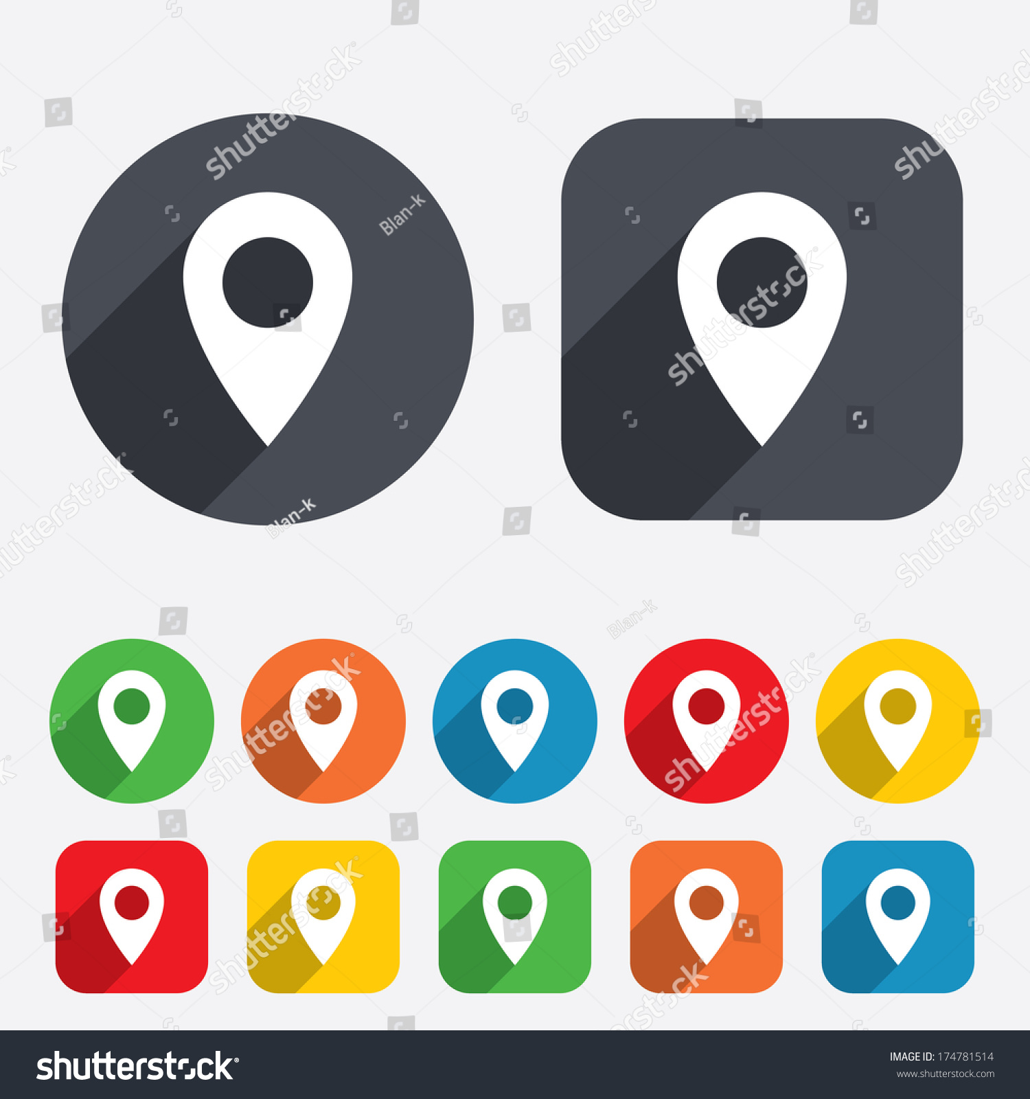Map Pointer Icon GPS Location Symbol Stock Vector (Royalty Free ...