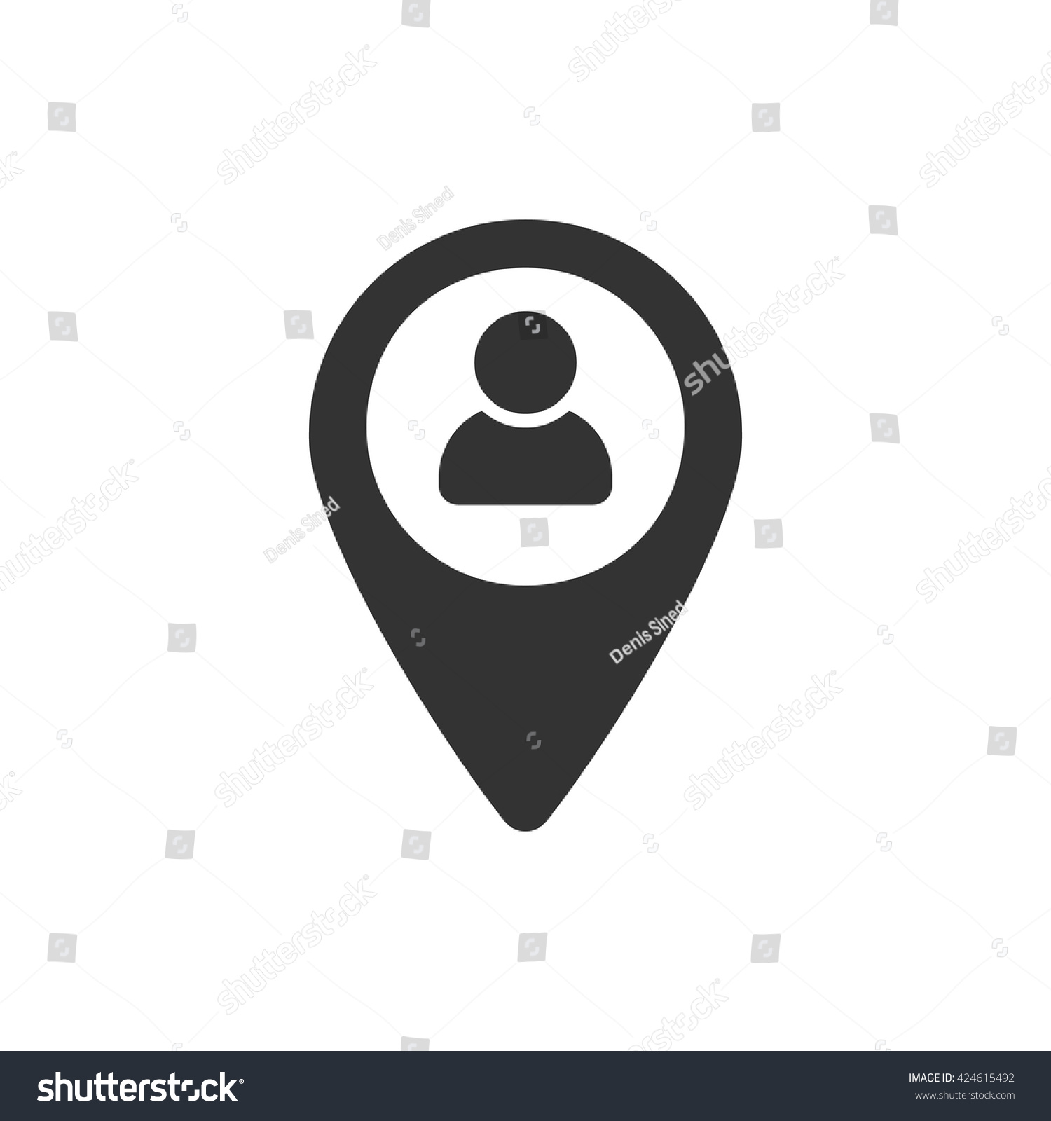 Map Pointer Icon Person Location Symbol Stock Vector (Royalty Free ...