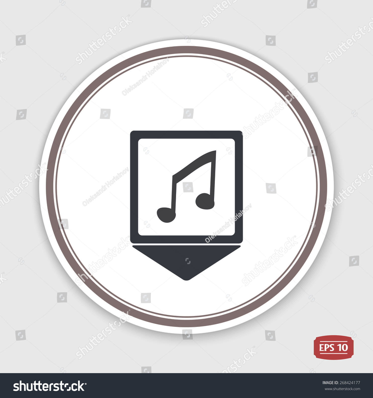 Map Pointer Musical Note Flat Design Stock Vector (Royalty Free ...