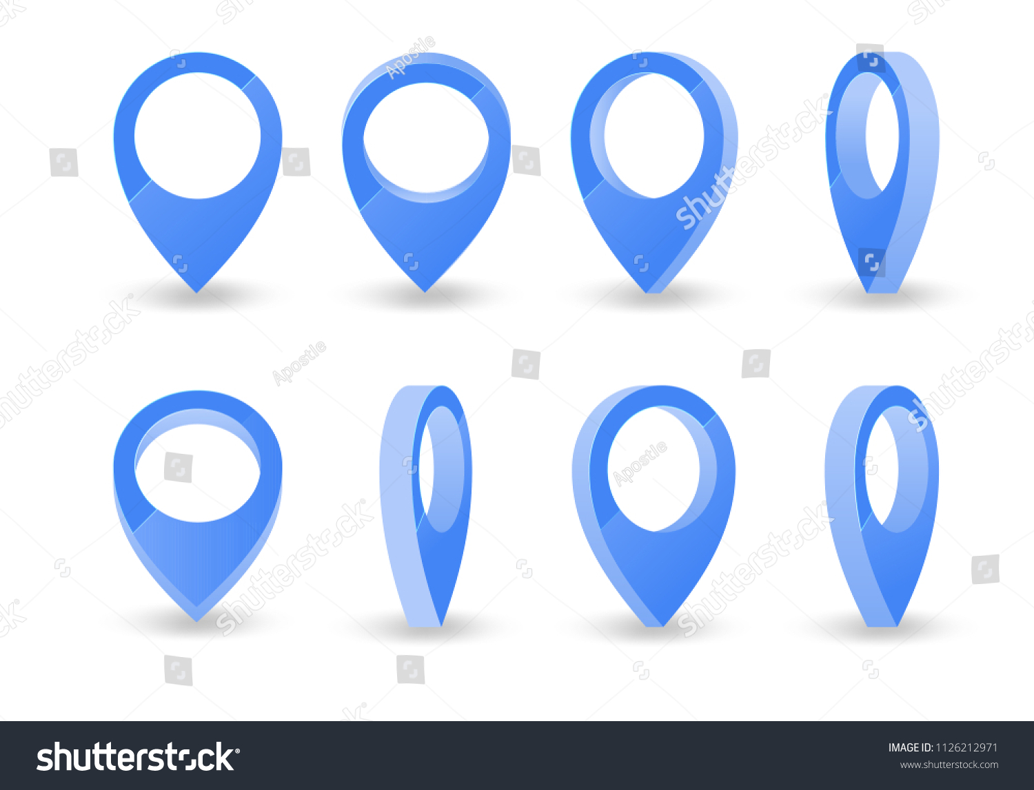 Map Pointer Set Maps Pin Inverted Stock Vector (Royalty Free ...