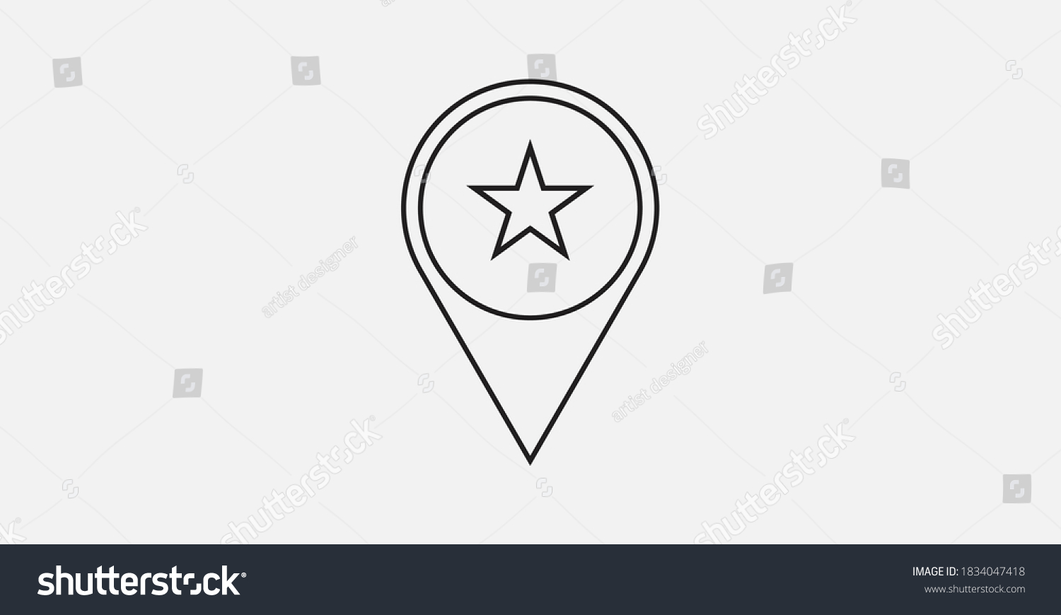 Map Pointer Star Icon Location Star Stock Vector (Royalty Free ...